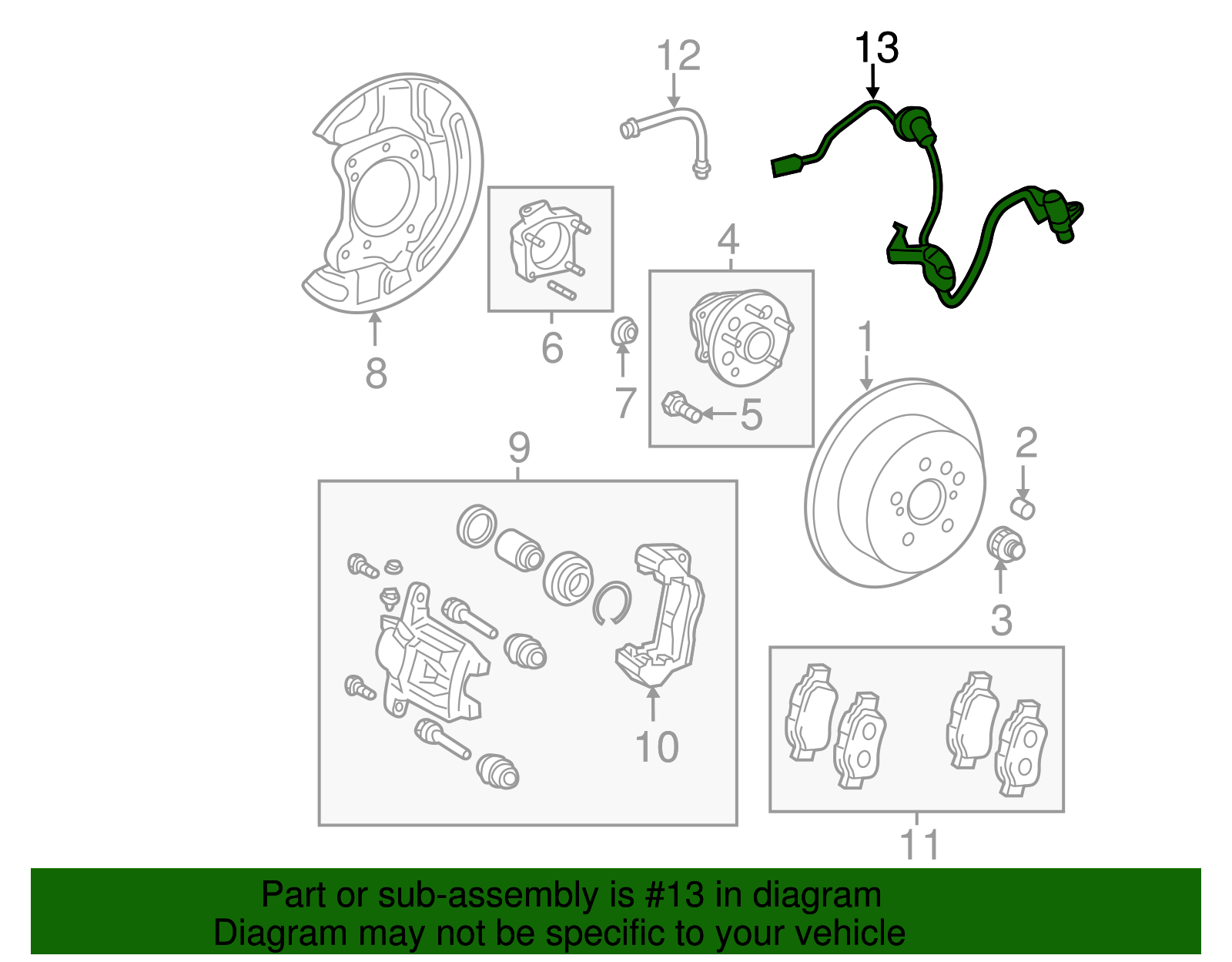 2011-2020 Toyota Sienna ABS Sensor 89545-08020 | OEM Parts Online