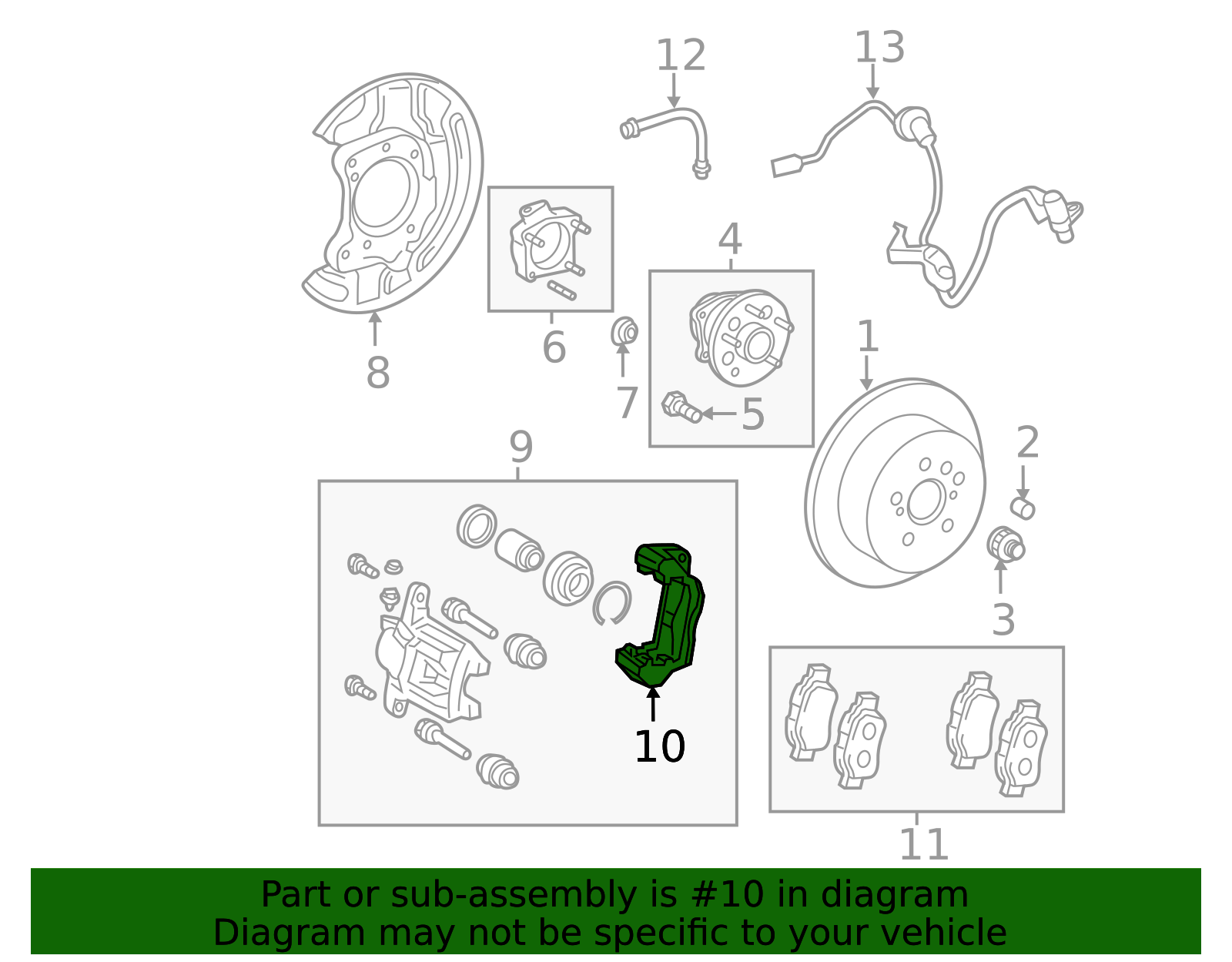 47821-0E020 - Disc Brake Caliper Bracket - 2011 2012 Toyota Sienna ...