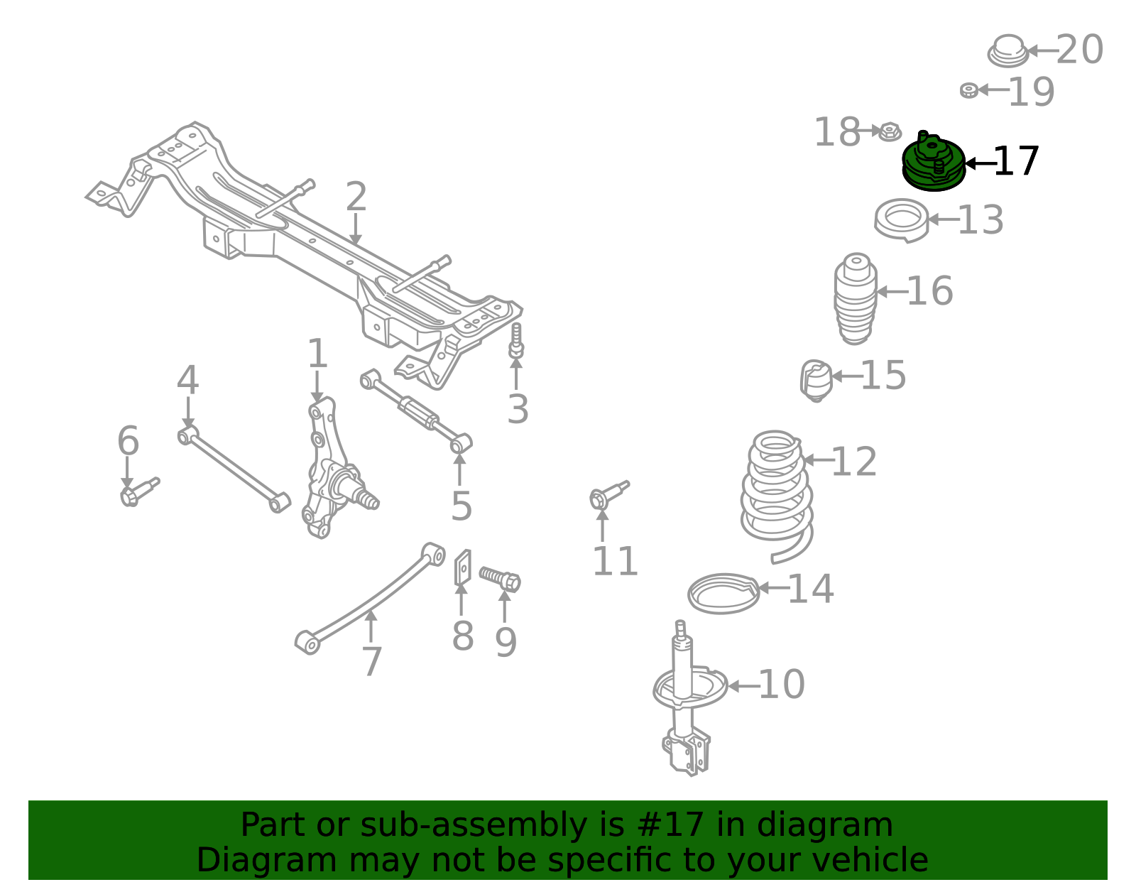 0K2NA-28380A - Strut Mount 2001-2004 Kia Spectra | Kia.Parts Store