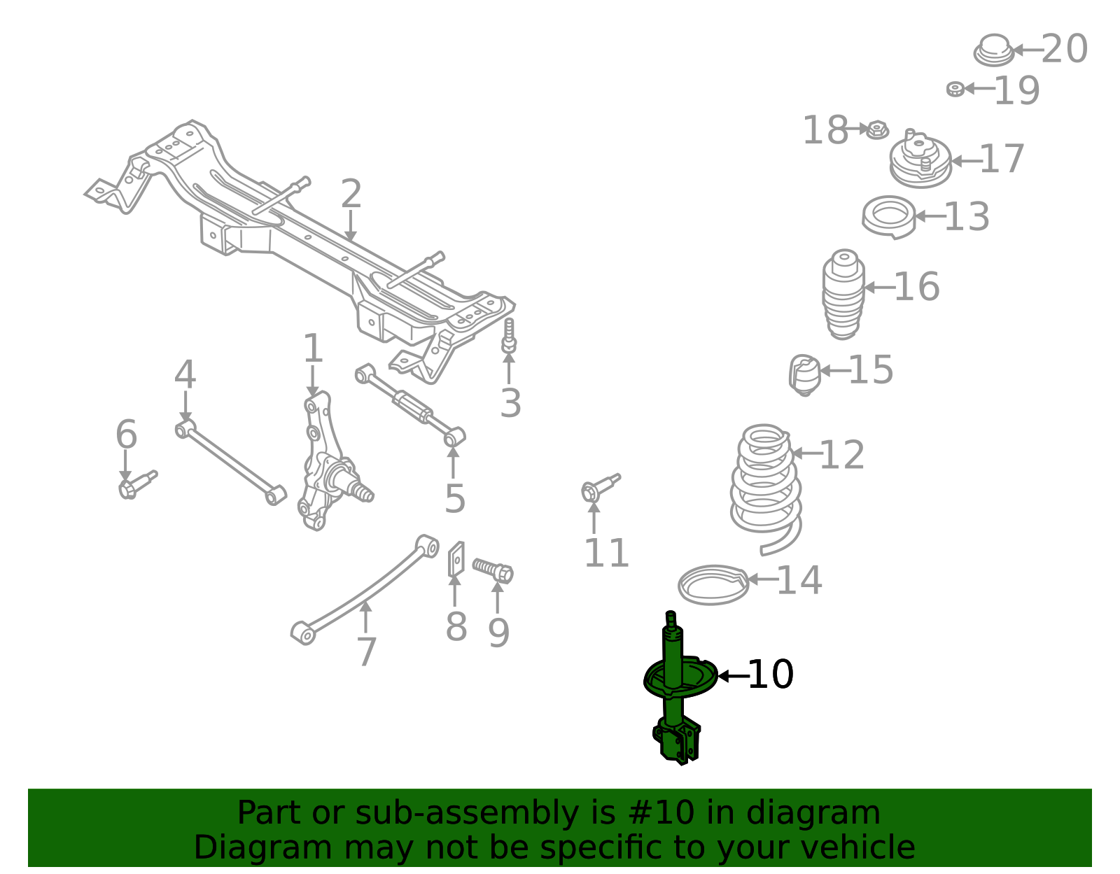 0K2CB-28700 - Strut 1998-2002 Kia | Kia.Parts Store
