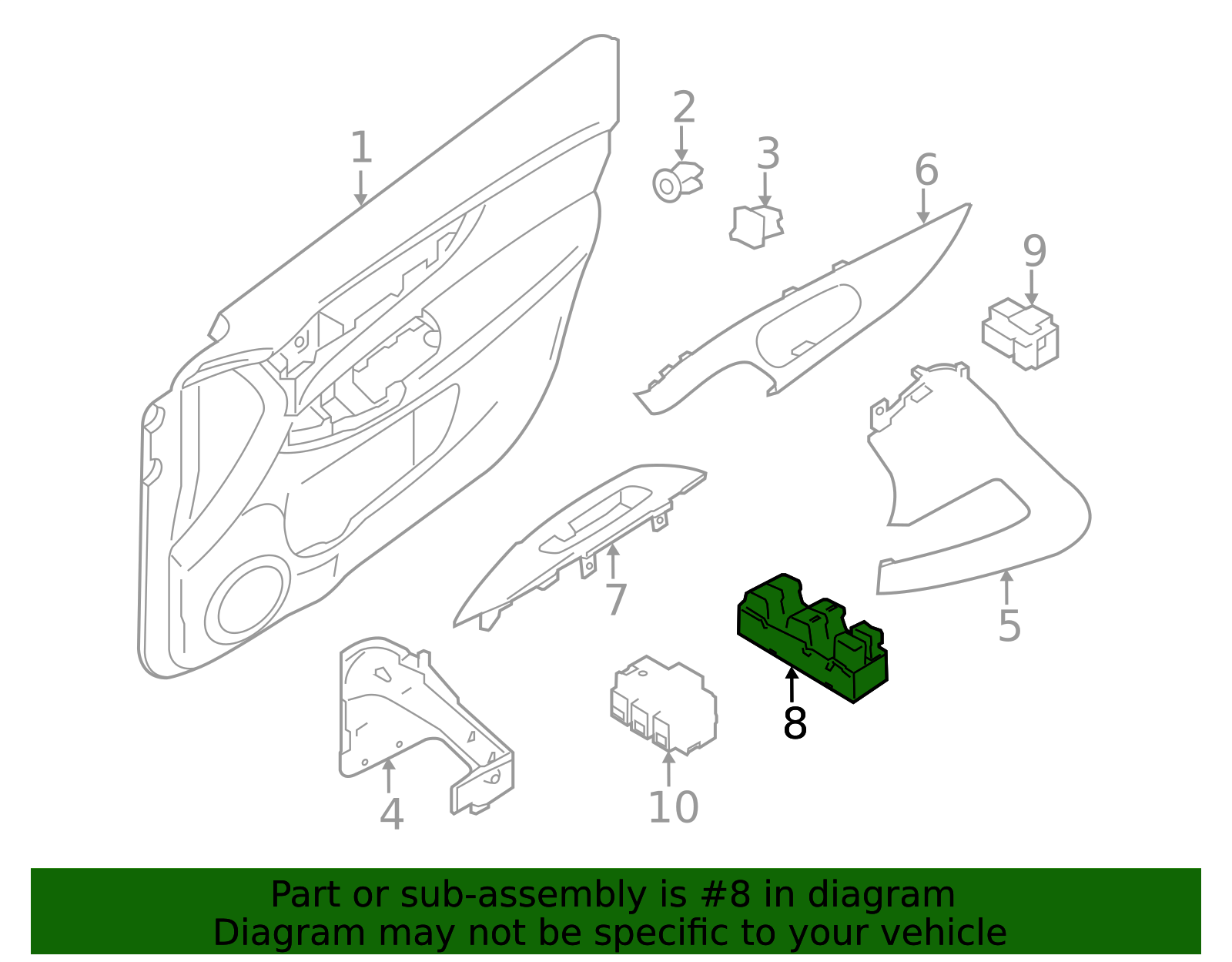 2017-2023 Nissan Window Switch 25411-4BA0A | My Nissan Part