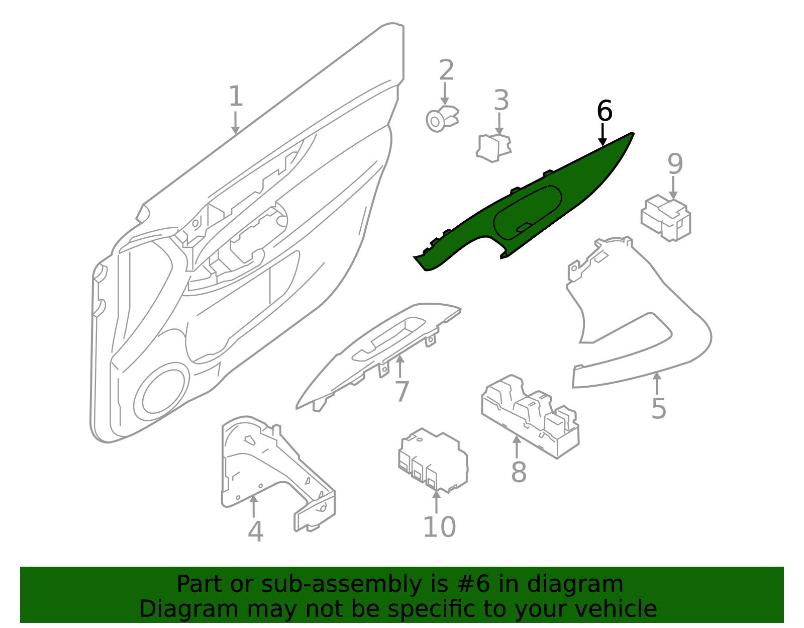 2017-2023 Nissan Handle Bezel 80682-6MA0A | My Nissan Part