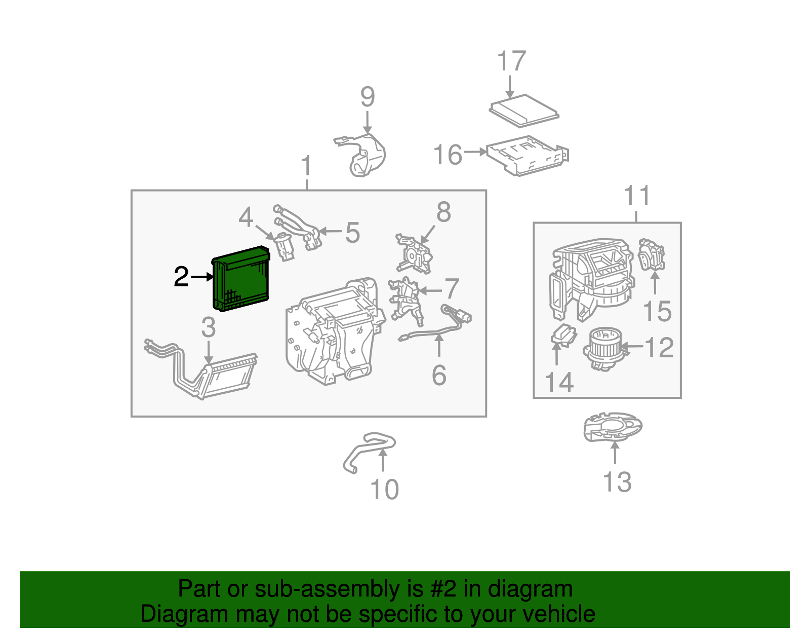 88501-35151 - Evaporator Core - 2007-2014 Toyota | OEM Genuine Toyota Parts