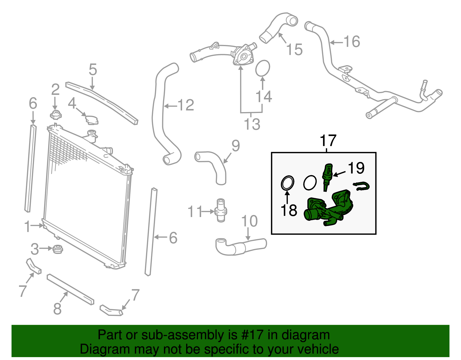 2017-2019 Toyota Highlander Water Outlet 16331-31240 | Toyota Parts Center