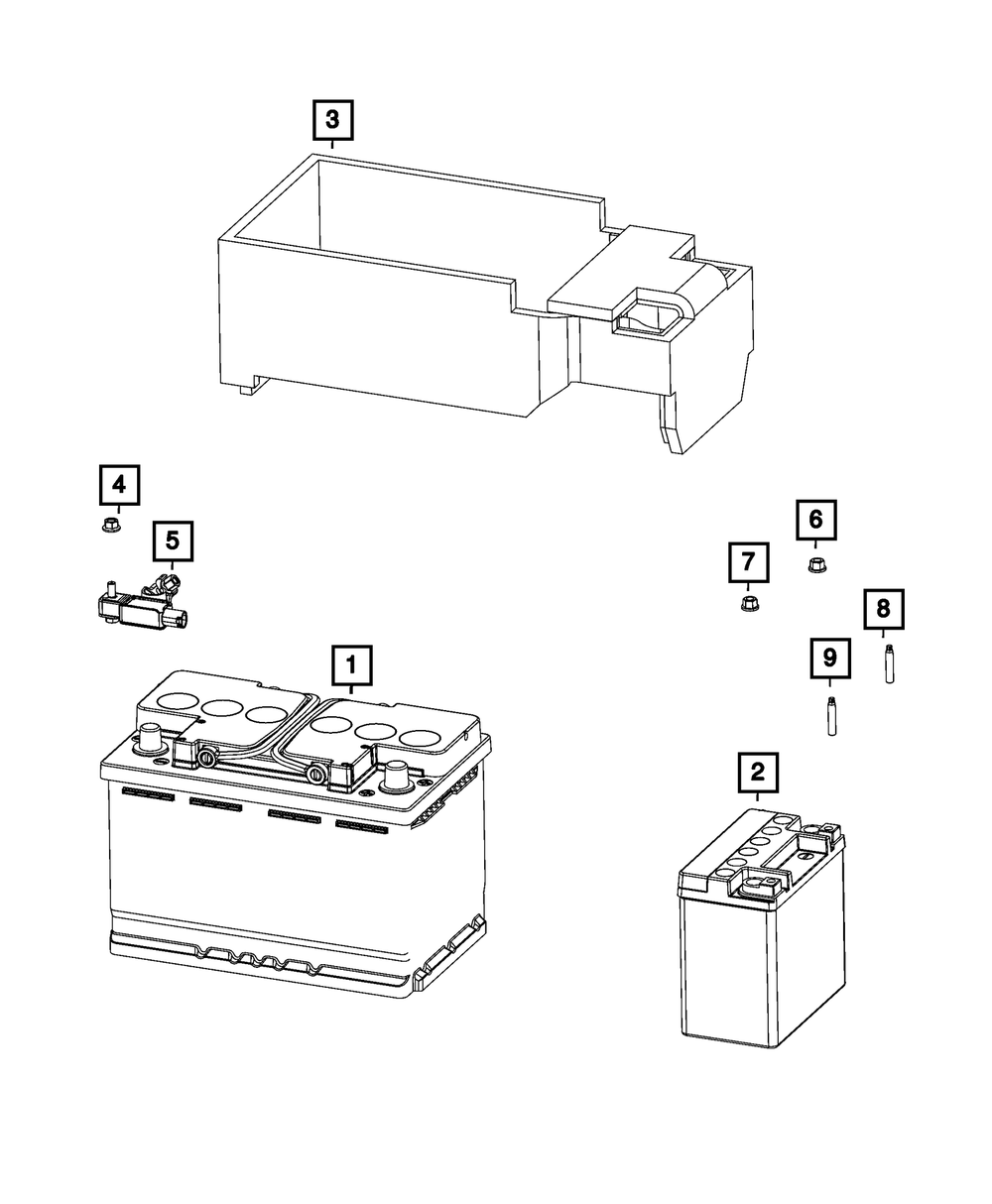 2024-2025 Mopar Auxiliary Battery 68647042AA | My Mopar Parts