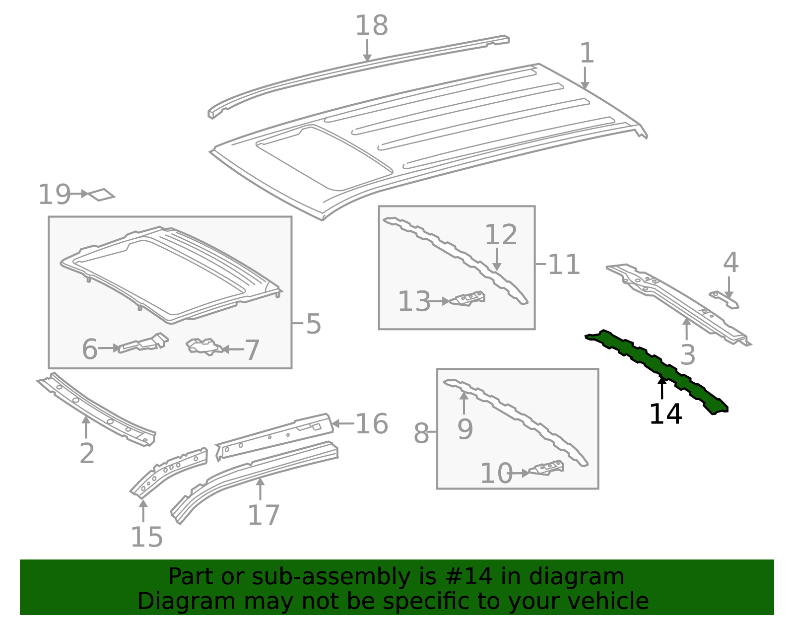 2008-2022 Toyota Sequoia Roof Bow 63148-0C010 | MotorMotor