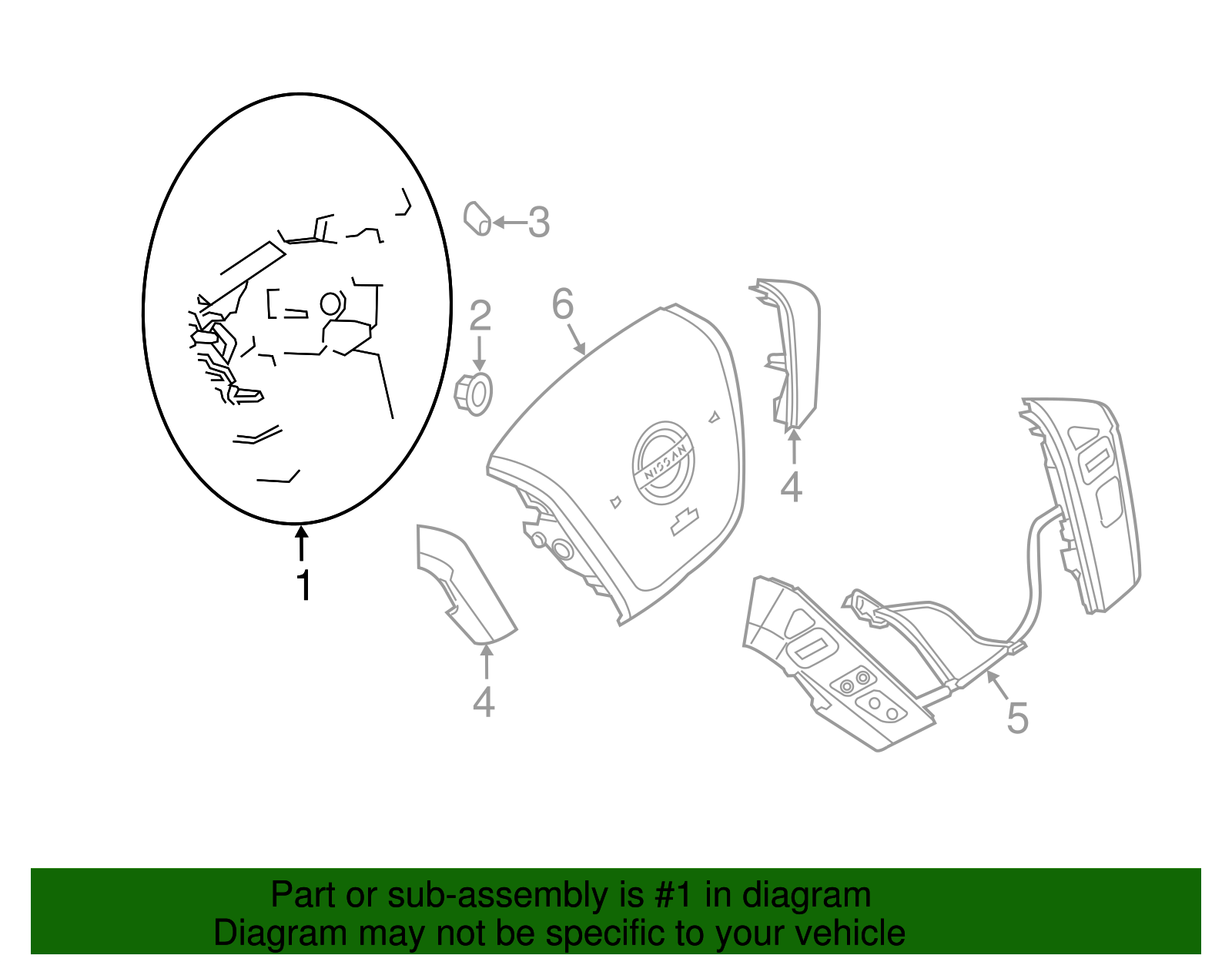 2012-2017 Nissan Steering Wheel 48430-1PA0A | Nissan RVA