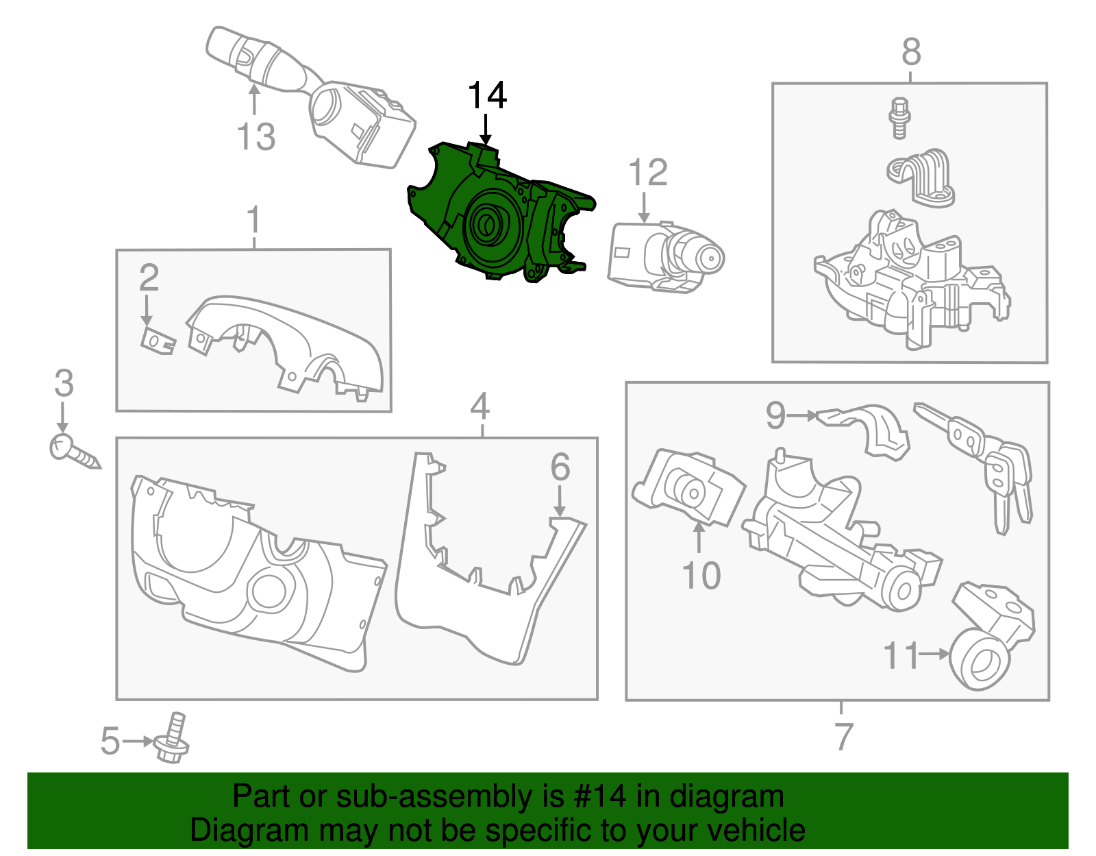 35251-TA0-B11 - 2008-2017 Honda - Sensor Assembly Steering & Body ...