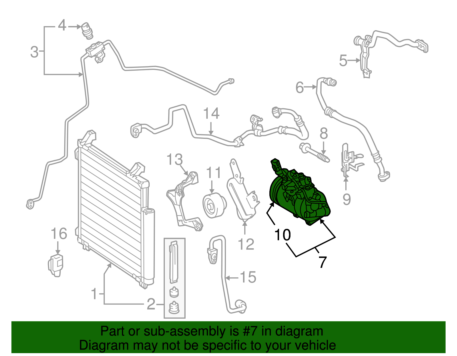 Genuine Toyota Compressor Assembly part# 88320-74060 for 2012-2015 ...