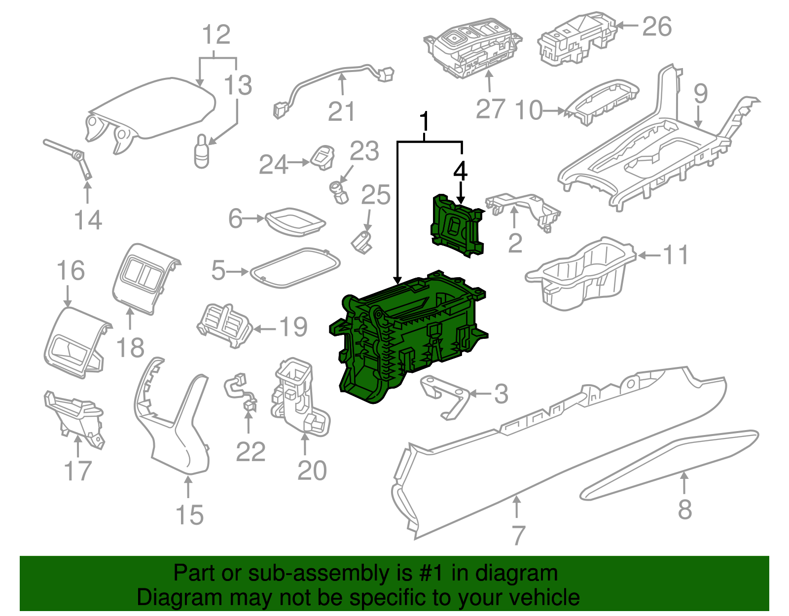 83451-TVA-A01 - High-Quality Center Console for 2018-2022 Honda Accord ...