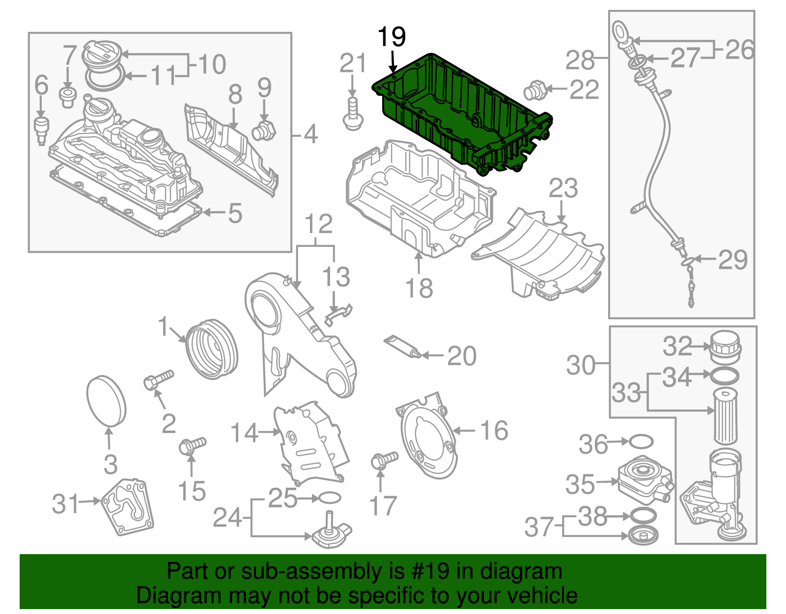 2009-2015 Volkswagen Oil Pan 03G-103-603-AD | OEM Parts Online