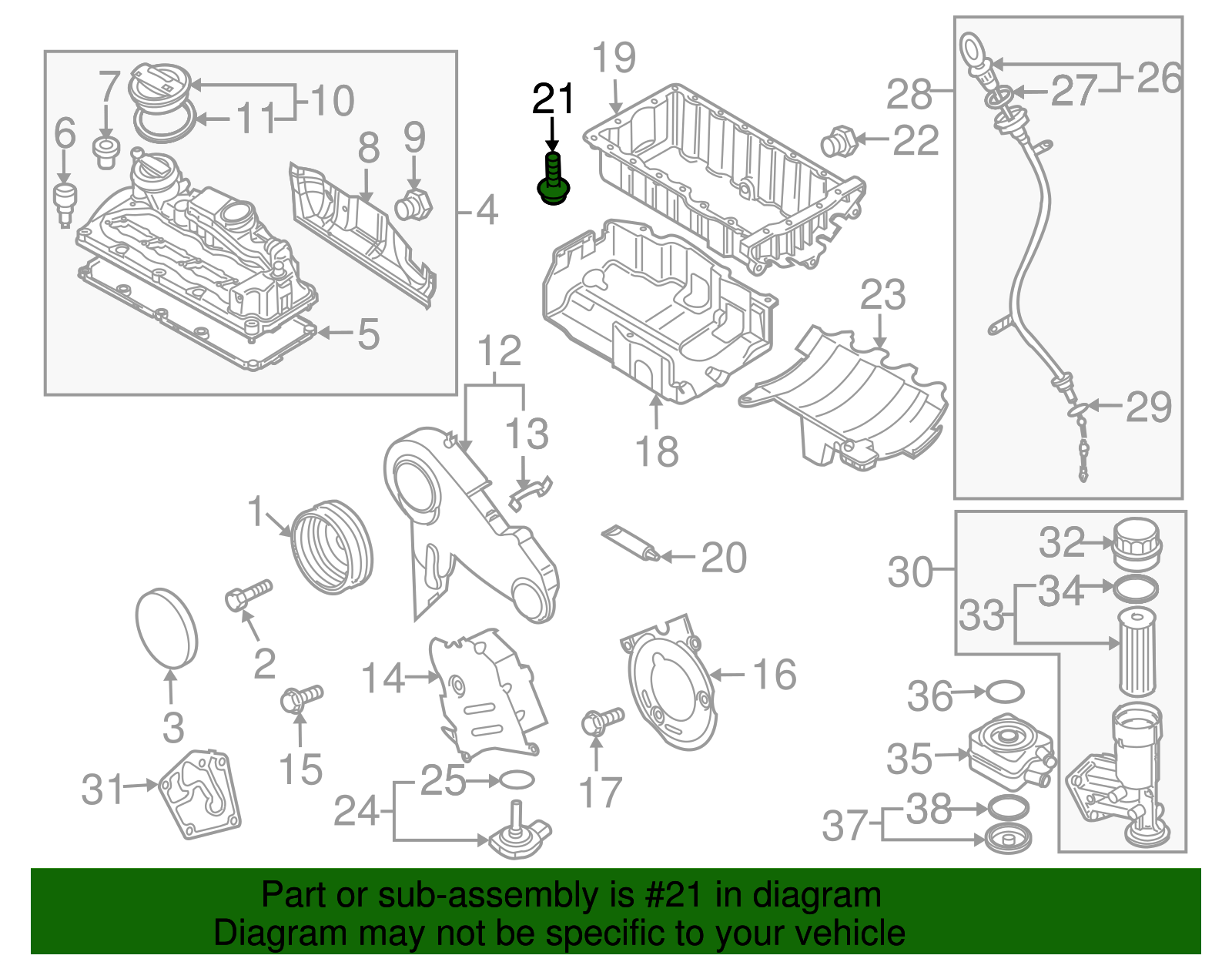 2009-2014 Volkswagen Jetta Oil Pan Bolt N-907-356-04 | OEM Parts Online