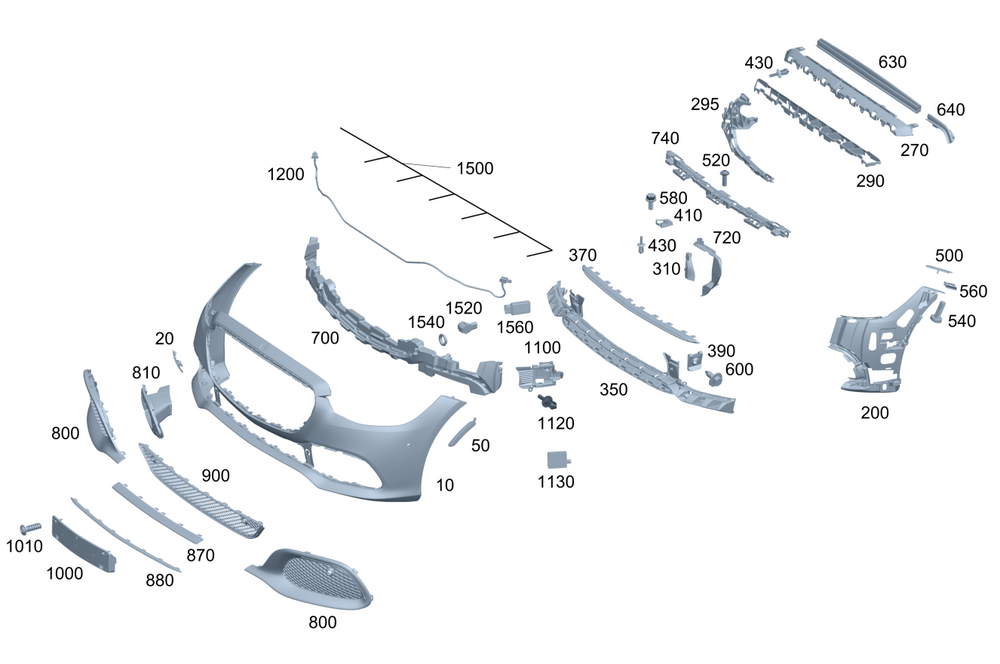 223-885-26-00 - Basic Carrier, Bumper 2021-2026 Mercedes-Benz ...