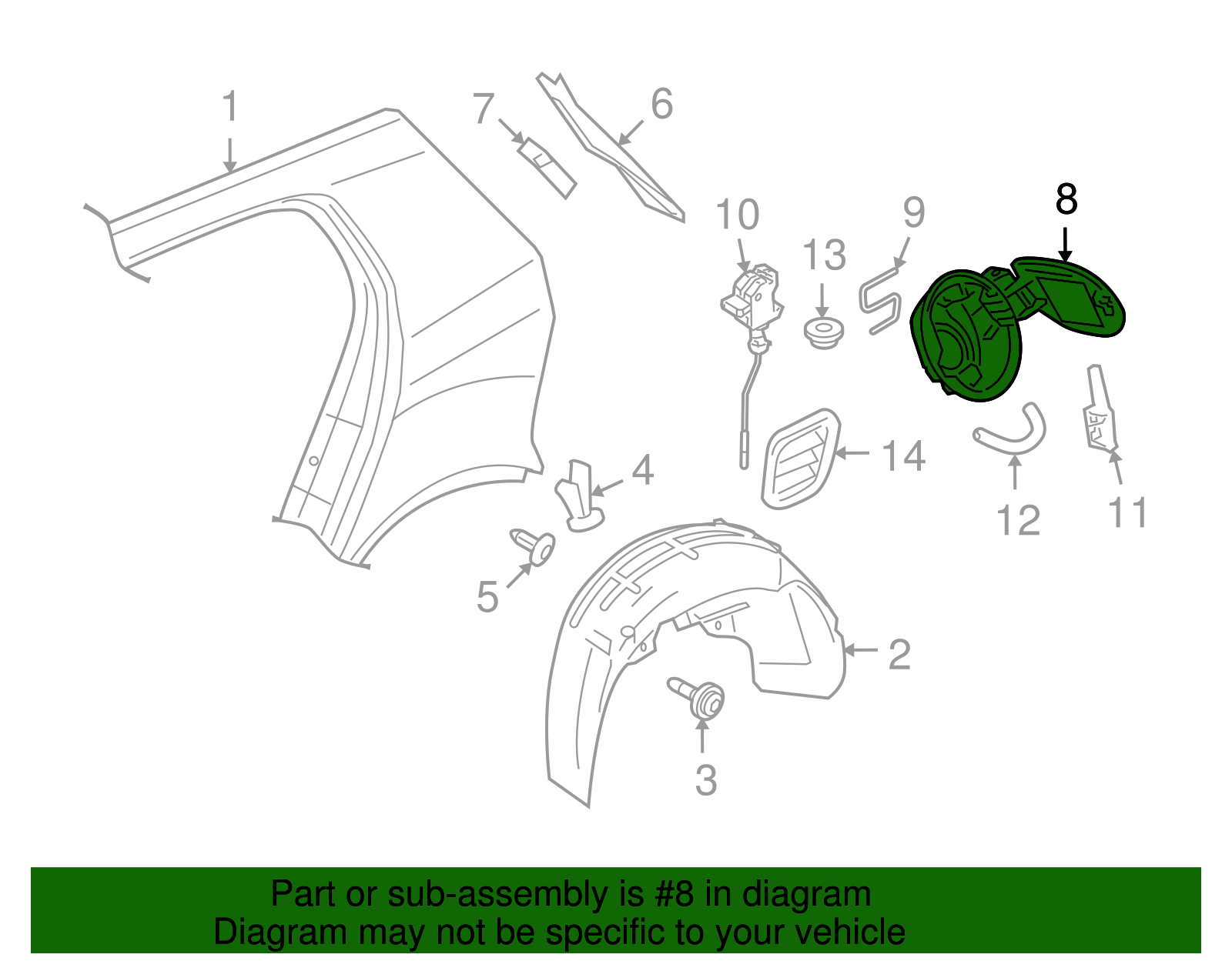 2010-2014 Volkswagen Fuel Door 5K6-809-857-C-GRU | OEM Parts Online