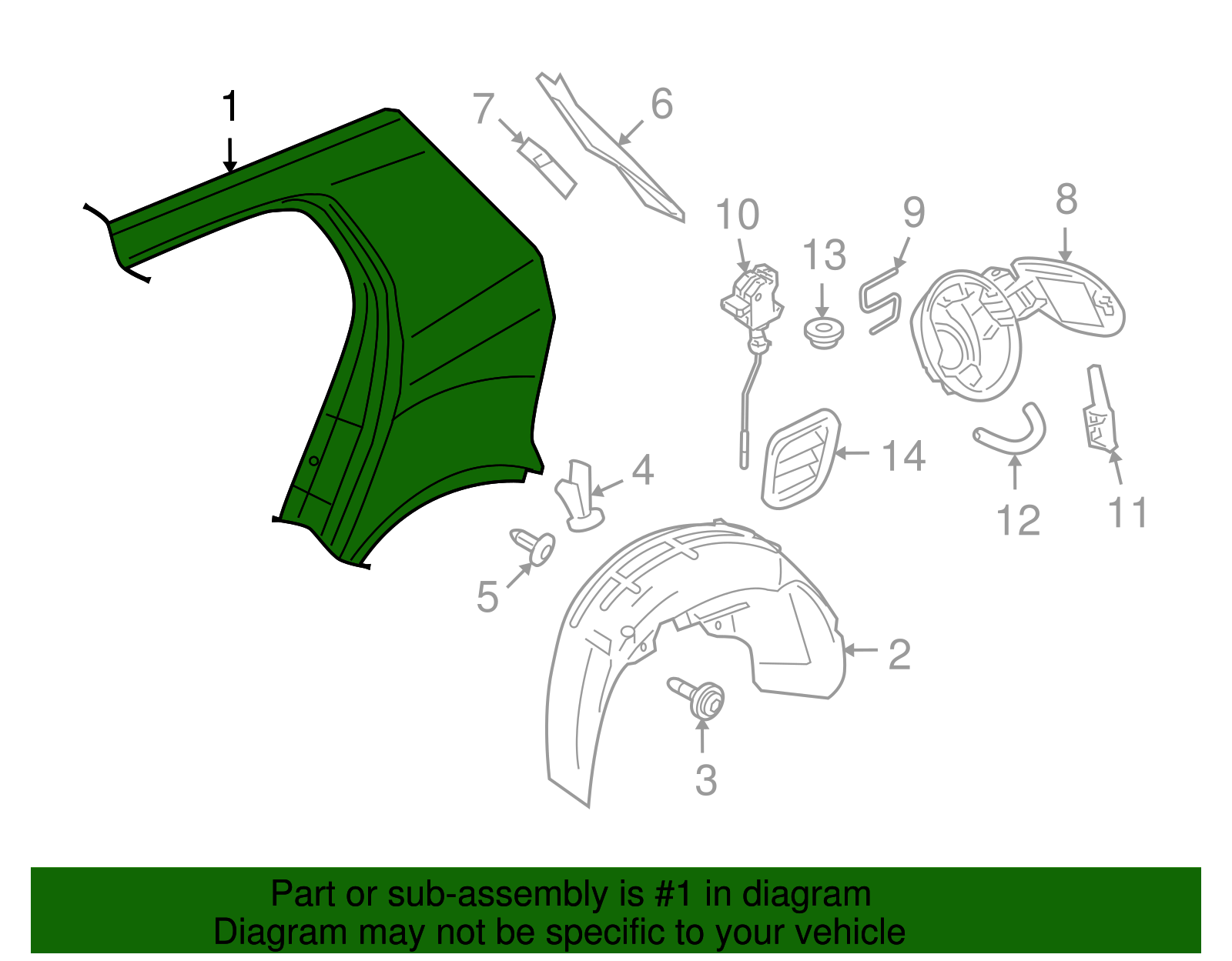 2010-2014 Volkswagen Quarter Panel 5K4-809-844 | vwpartscenter
