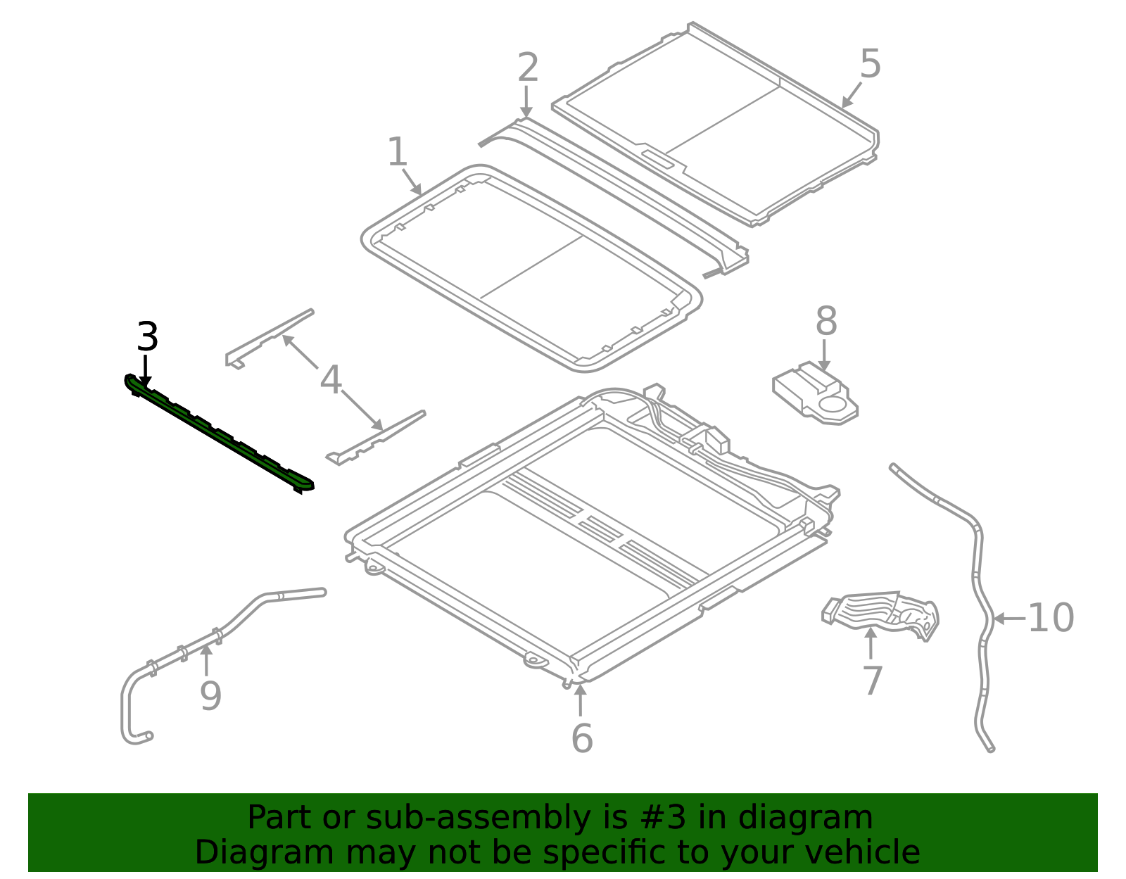 Sunroof Wind Deflector, Left 05170956AA | Mopar Parts Canada