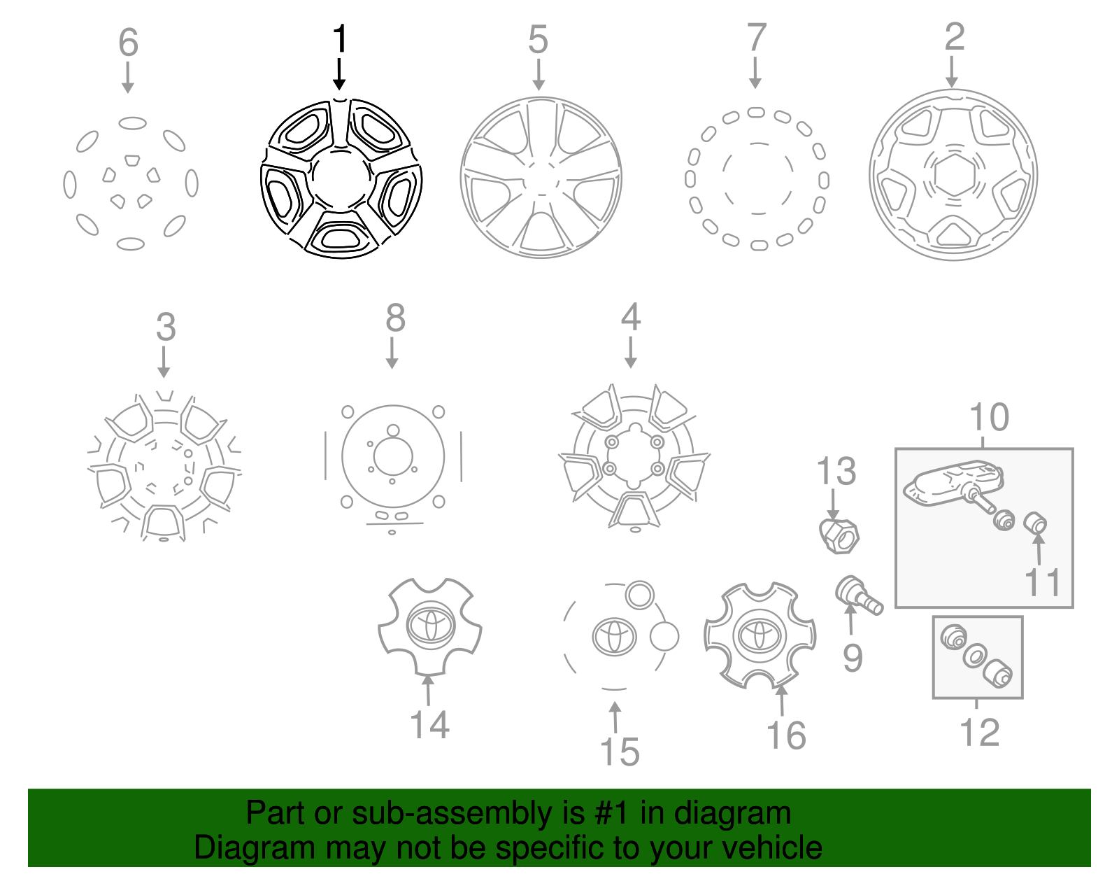 Genuine Toyota Wheel Steel 15 part# 42601-AD020 for 2005-2015 Toyota ...