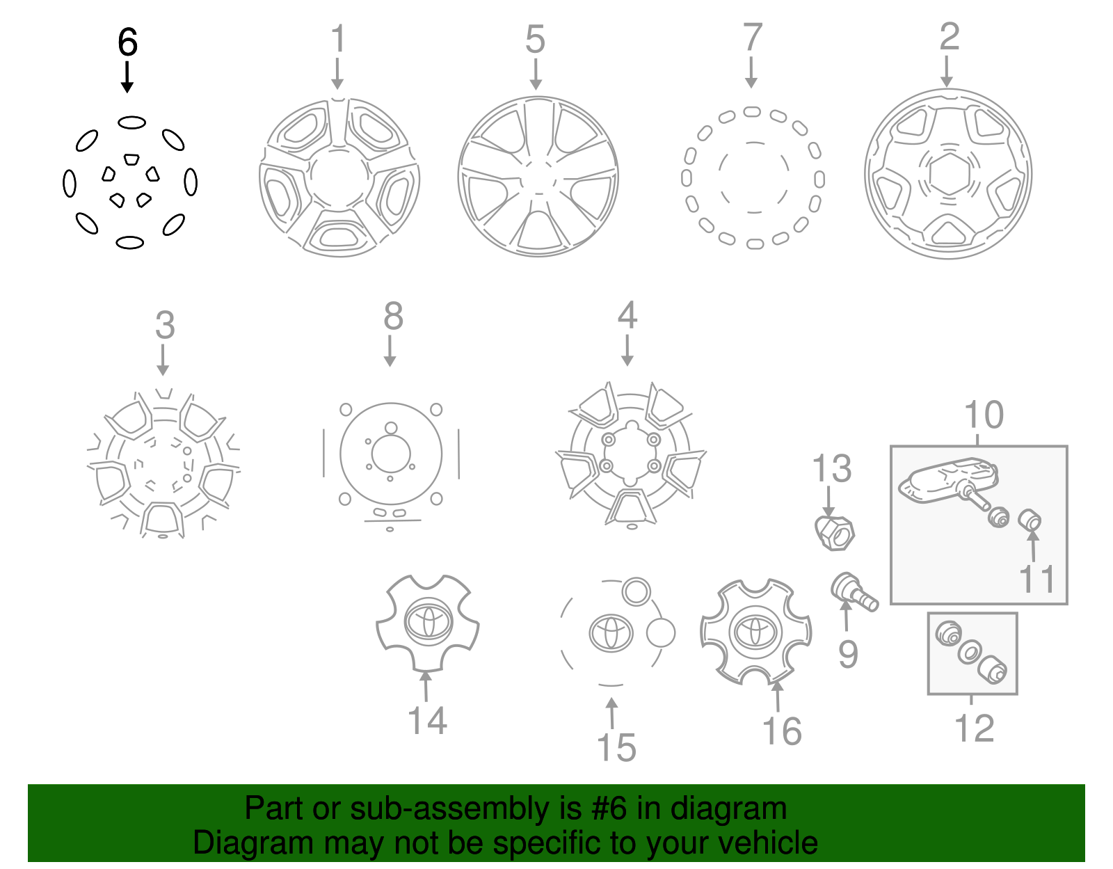 42601-AD010 - Spare Tire 2005-2010 Toyota Tacoma | Toyota San Diego Parts