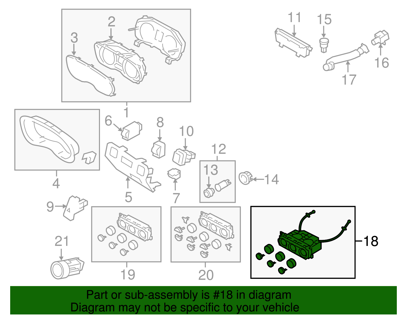 2014-2017 Subaru Dash Control Unit 72311FJ500 | QuirkParts