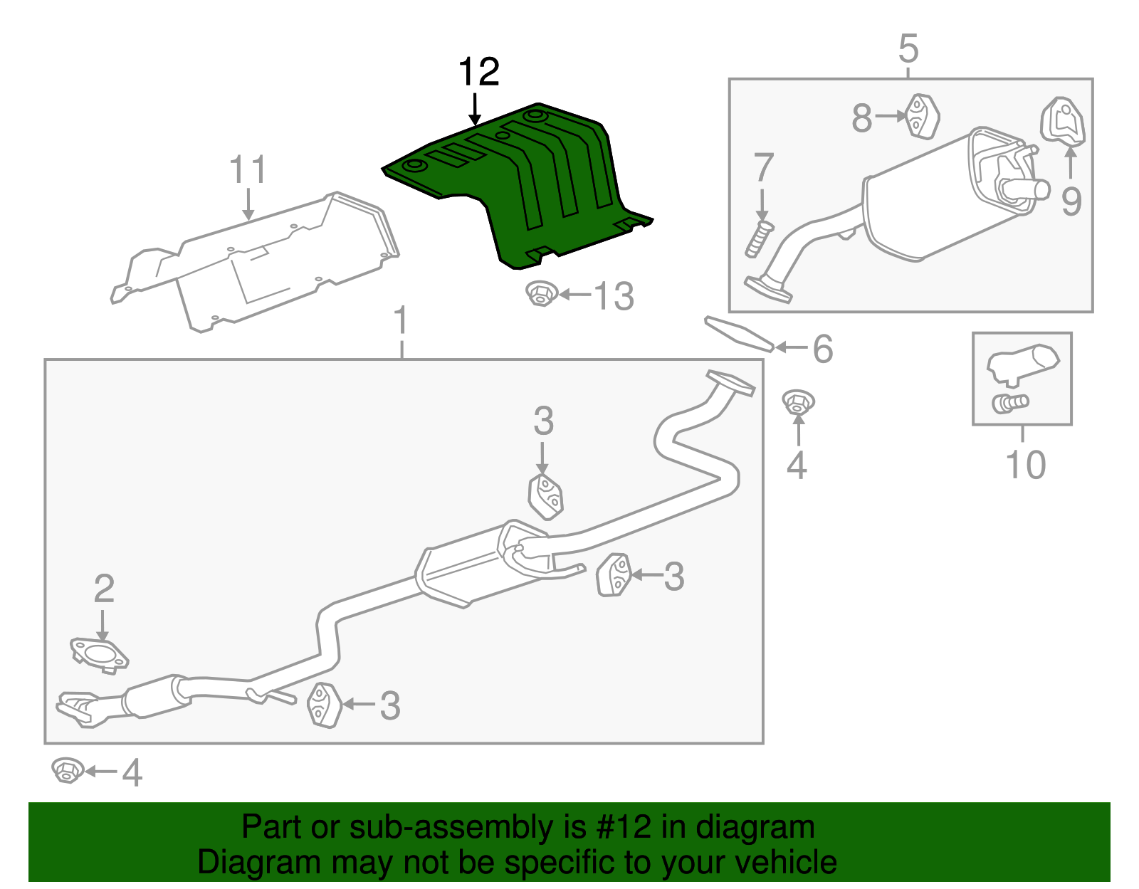 2016-2022 Chevrolet Spark Exhaust Rear Underbody Heat Shield 95918915 ...