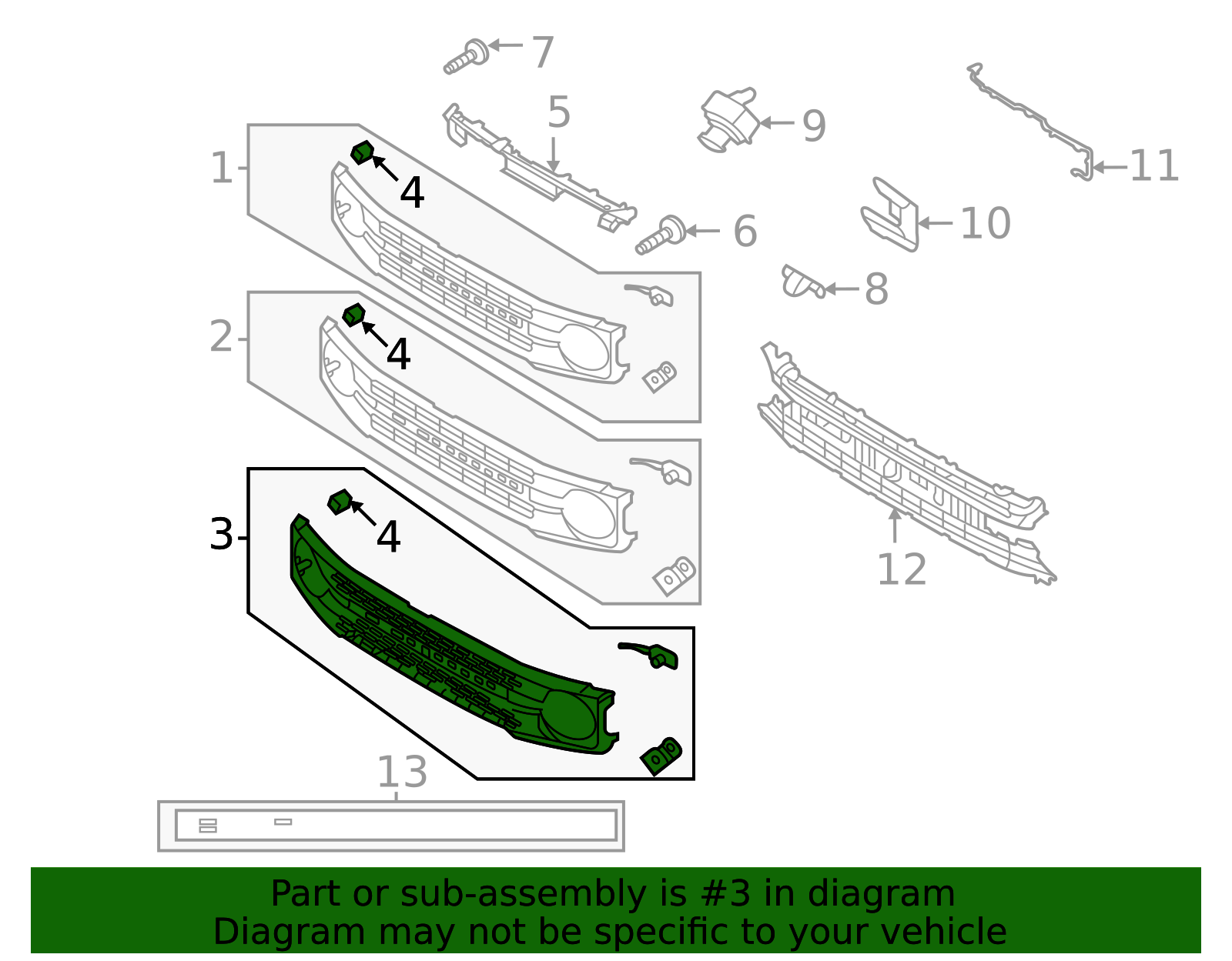 2021-2025 Ford Bronco Grille m2dz8200captm | TascaParts.com