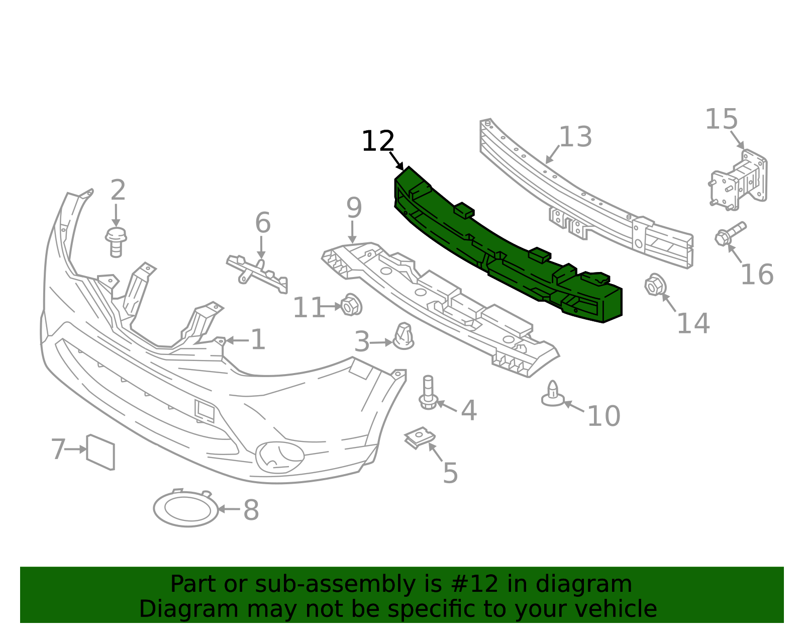 62090-6MA0A - Bumper Impact Absorber Official Nissan Parts Store