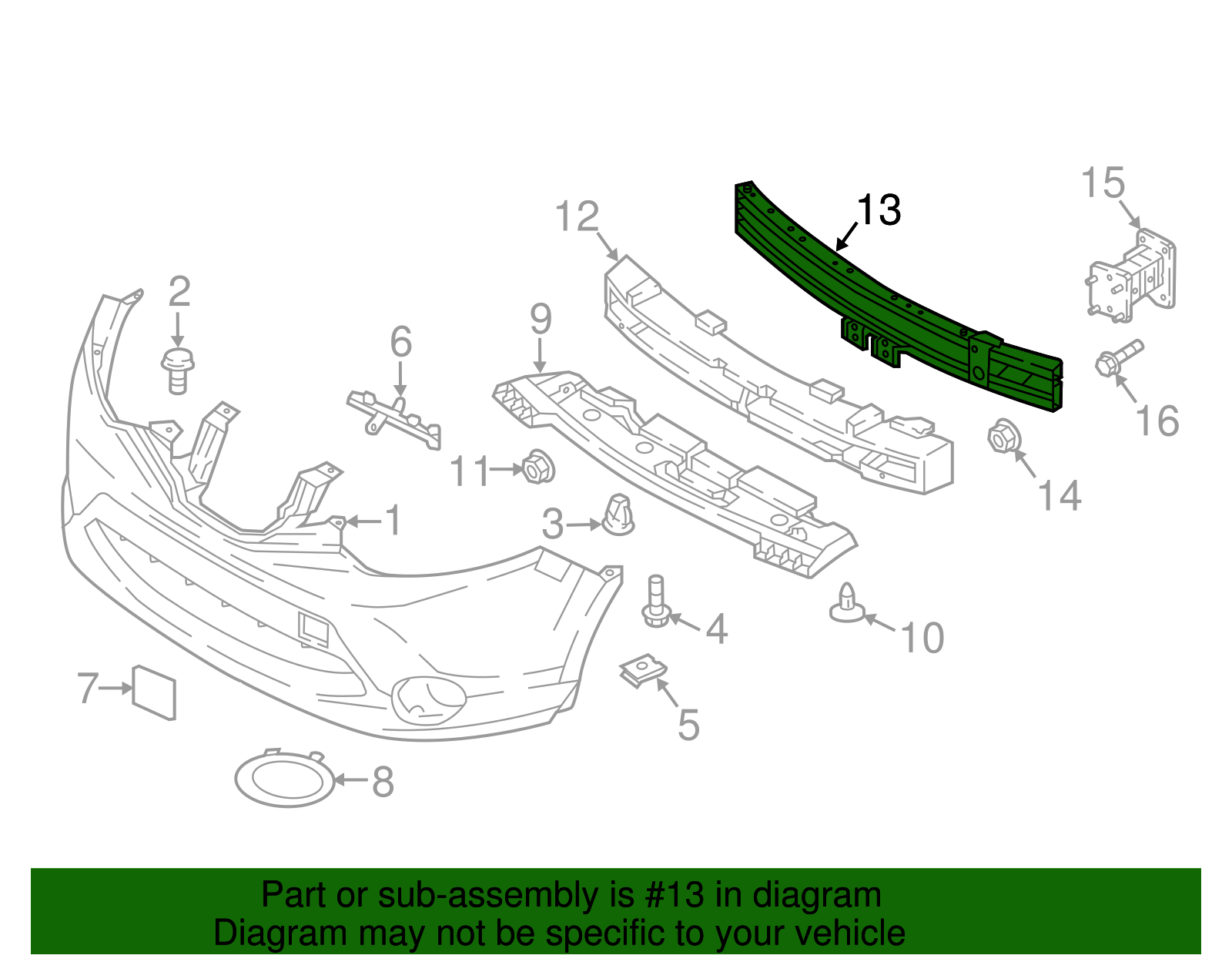 2017 Nissan Impact Bar F2030-6MAMH | Bill Kay Nissan Parts