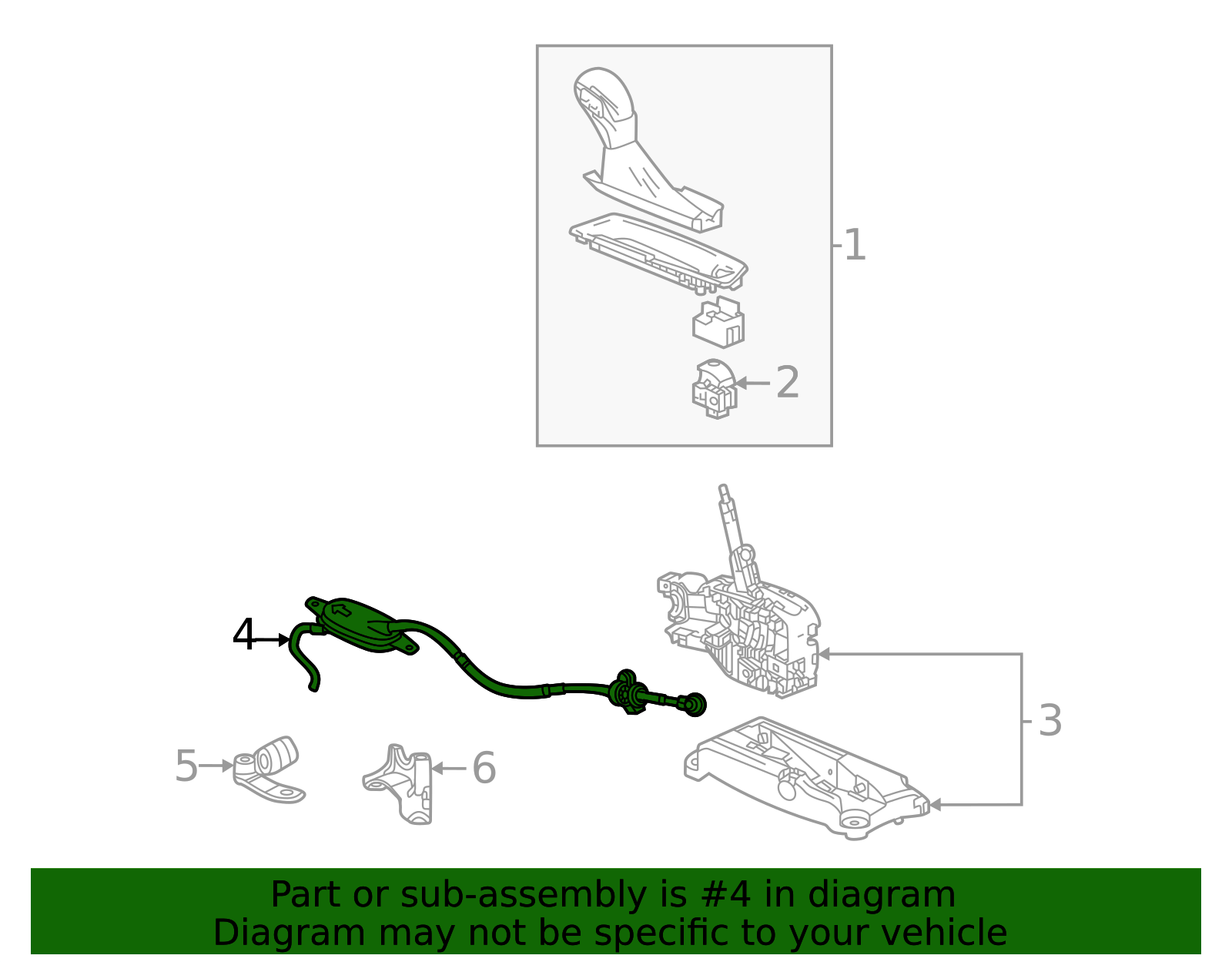 2020-2025 GM Automatic Transmission Range Selector Lever Cable 60004810 ...