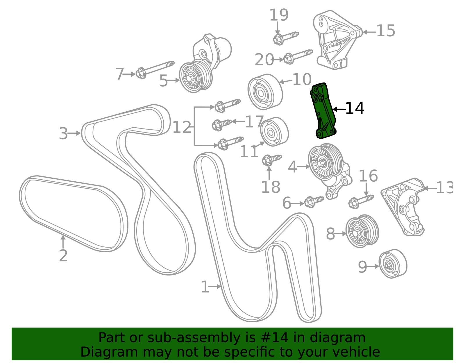 2009-2015 GM Bracket-belt Idler Pulley 12606501 GM | GMPartsDirect.com