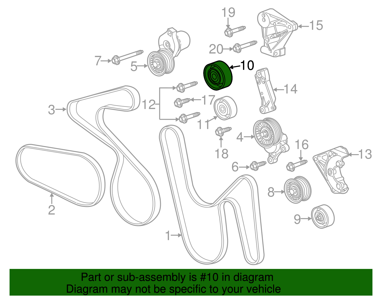2009-2015 GM Supercharger Drive Belt Idler Pulley 12606031 | Shop ...