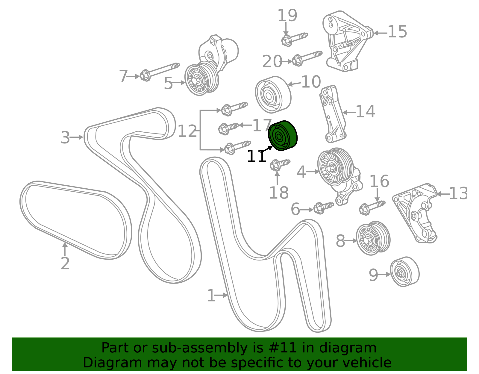 Drive Belt Idler Pulley 12606032 | OEM GM Parts