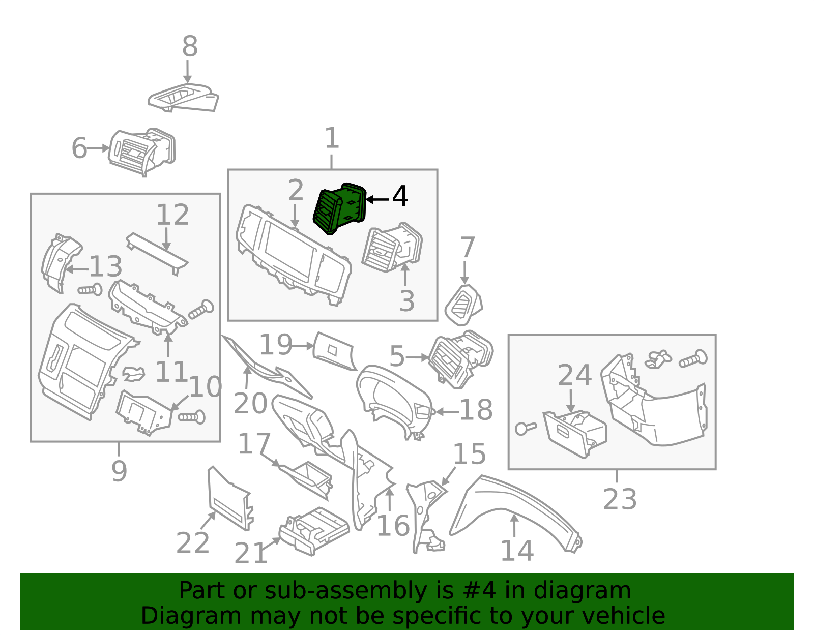 68751-1JA0A - Dashboard Air Vent Official Nissan Parts Store