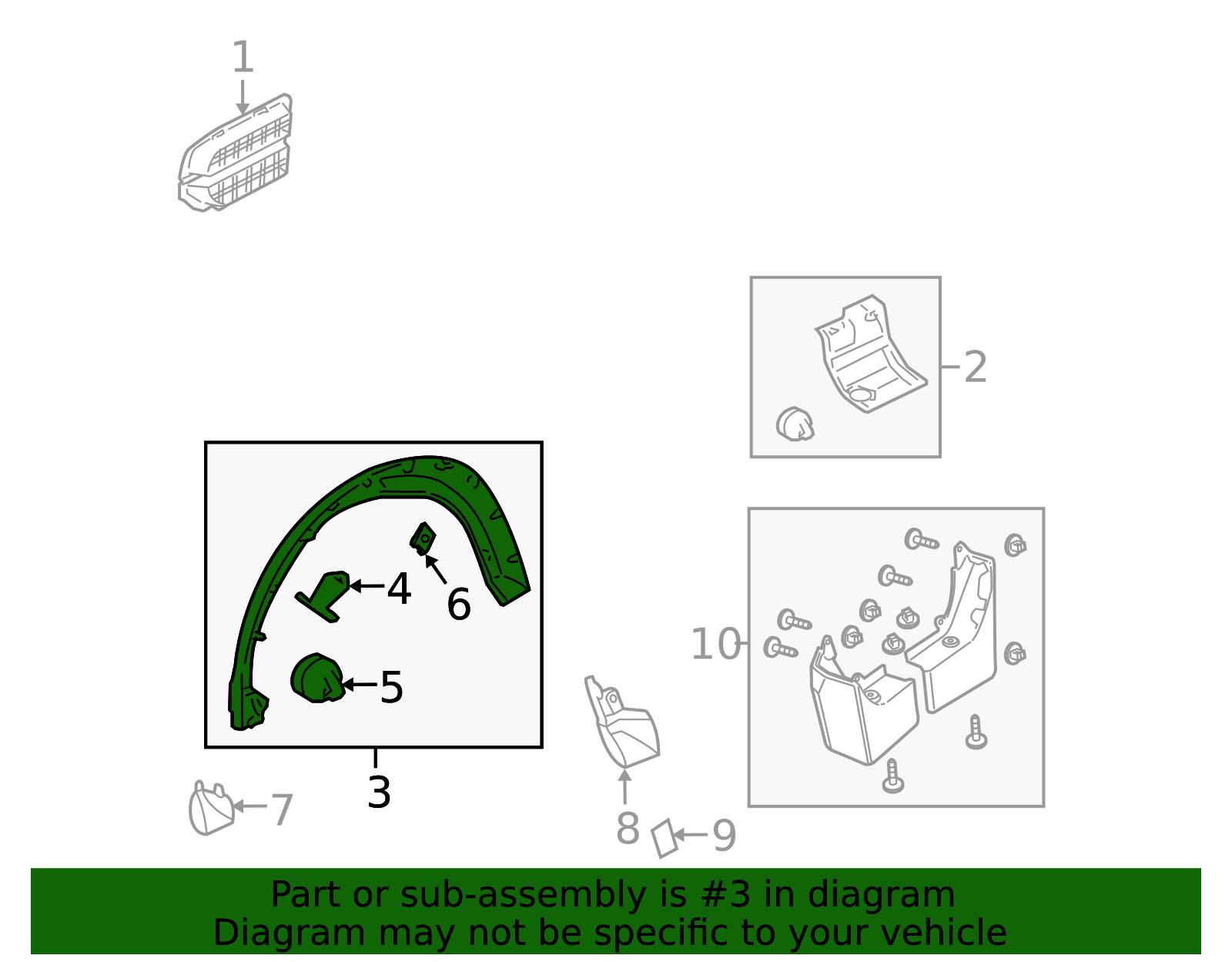 2010-2016 Land Rover LR4 | Wheel Flare | LR010632 | Express Land Rover Parts