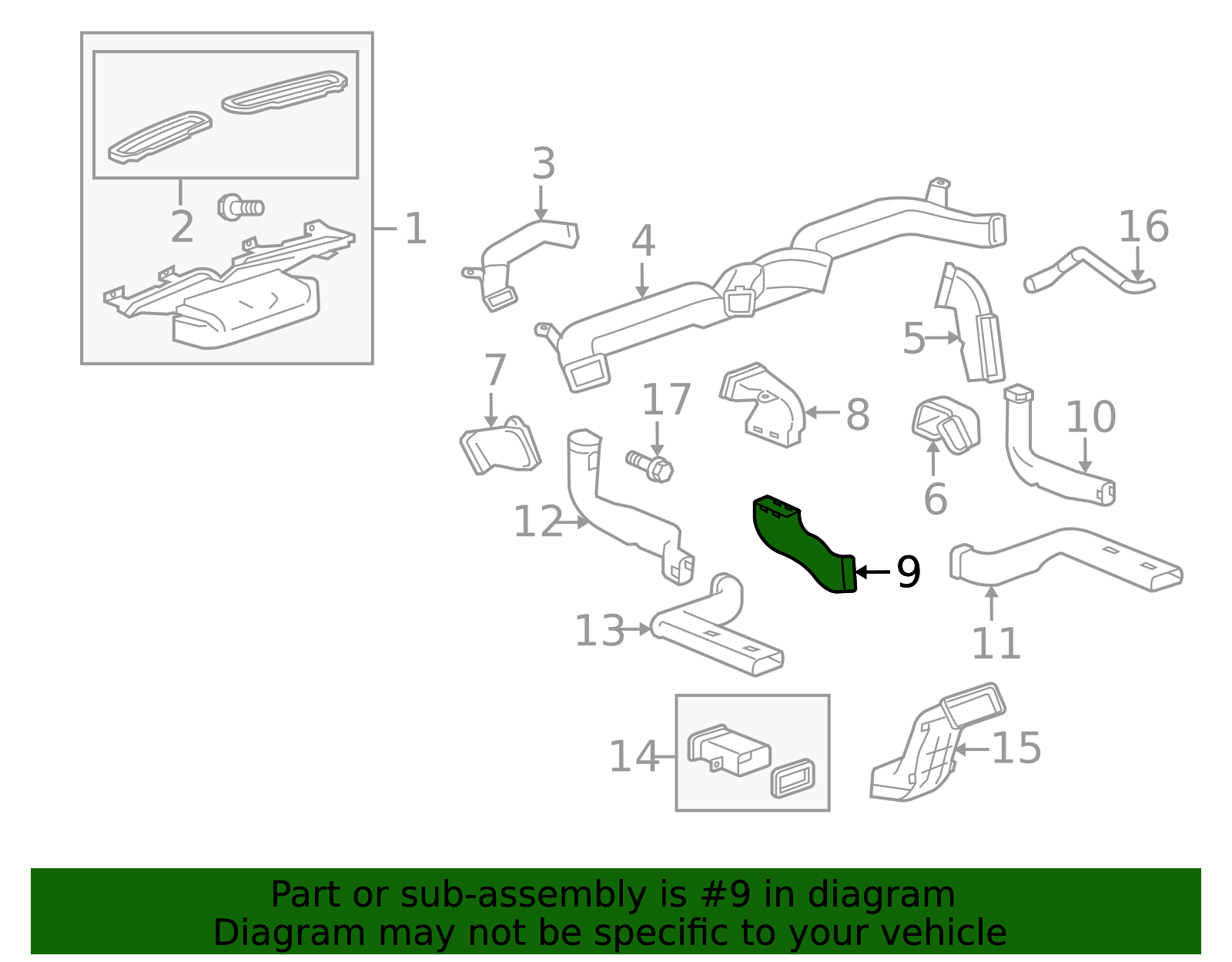 20917605 - Body Side Air Outlet Duct - World Parts Direct