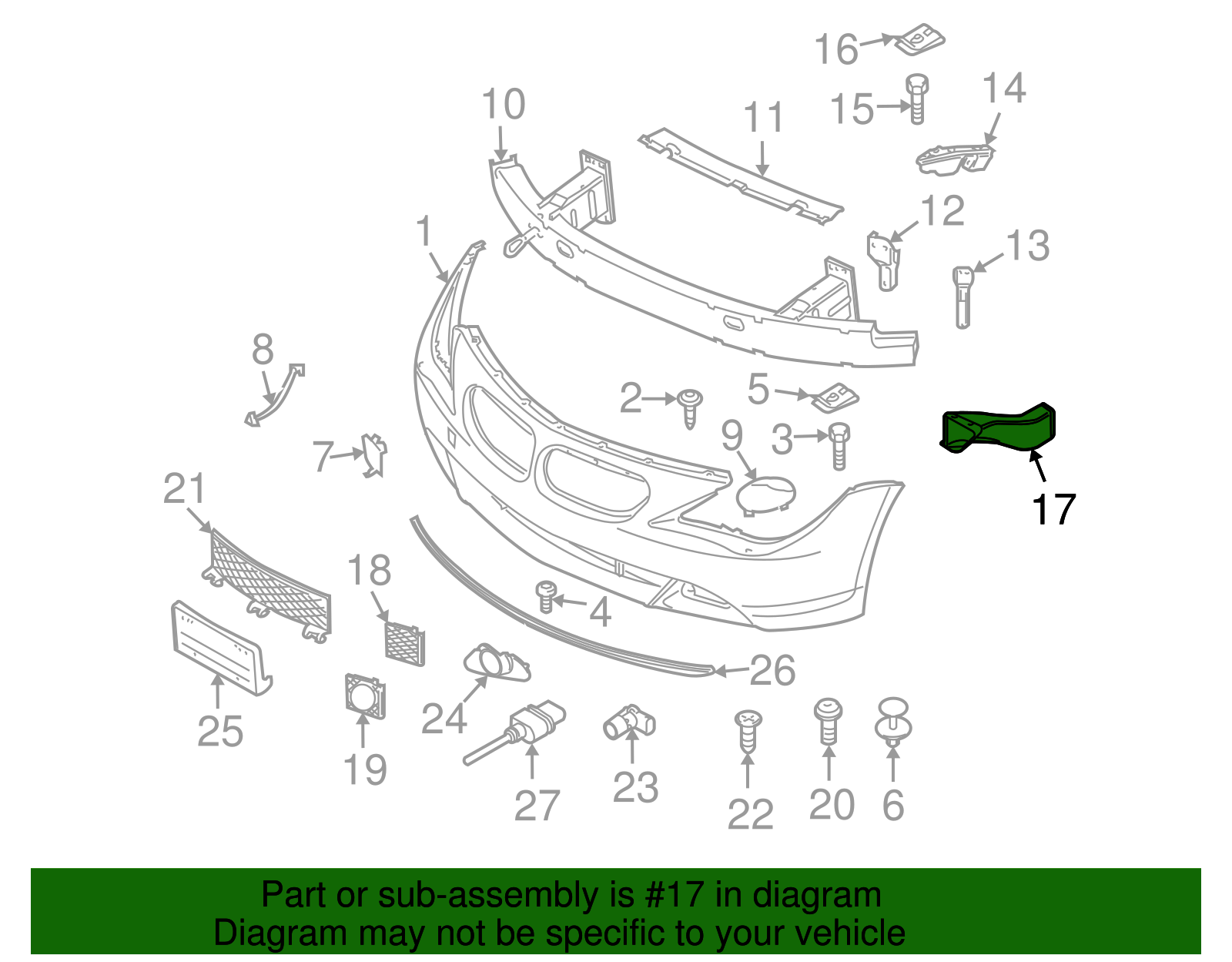 51117184697 - 2008-2010 BMW 650i Air Duct (51-11-7-184-697) | BMW of ...
