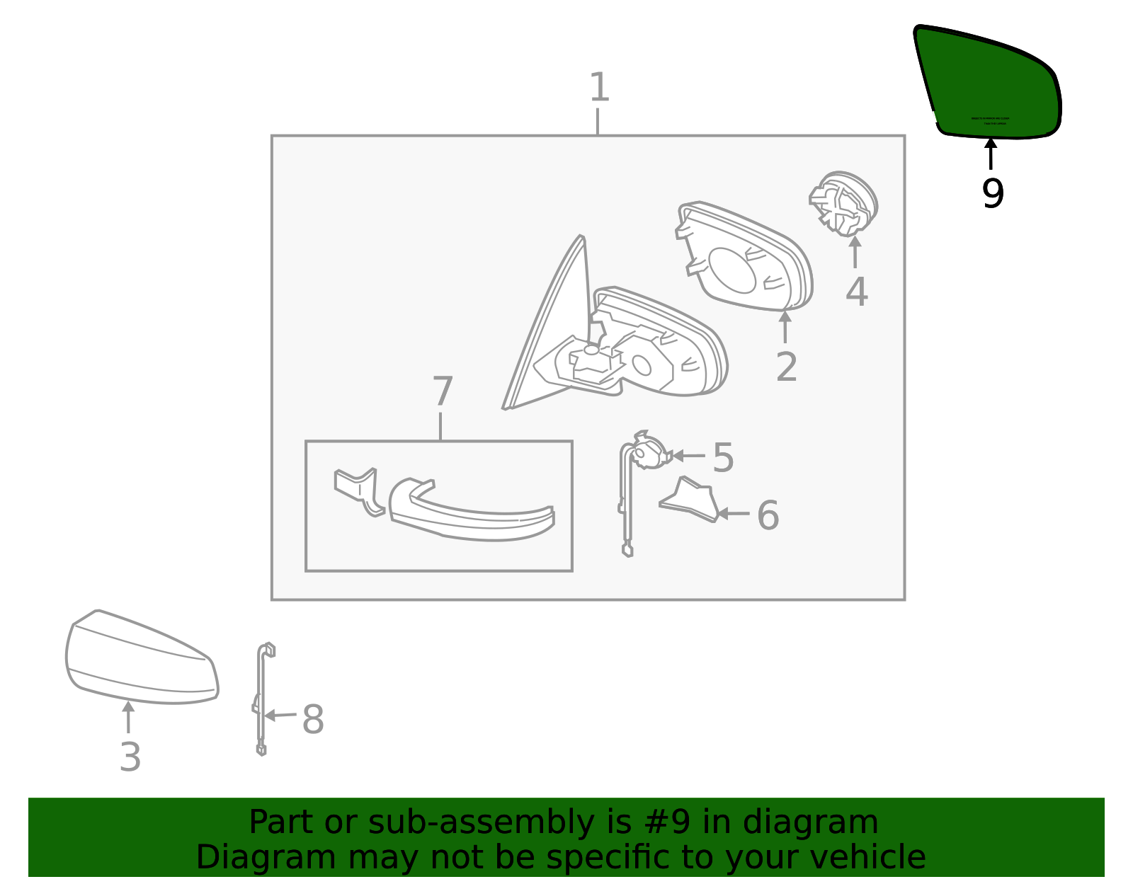 51167174987 - Mirror Glass (51-16-7-174-987) | Parts.BMWofSouthAtlanta.com