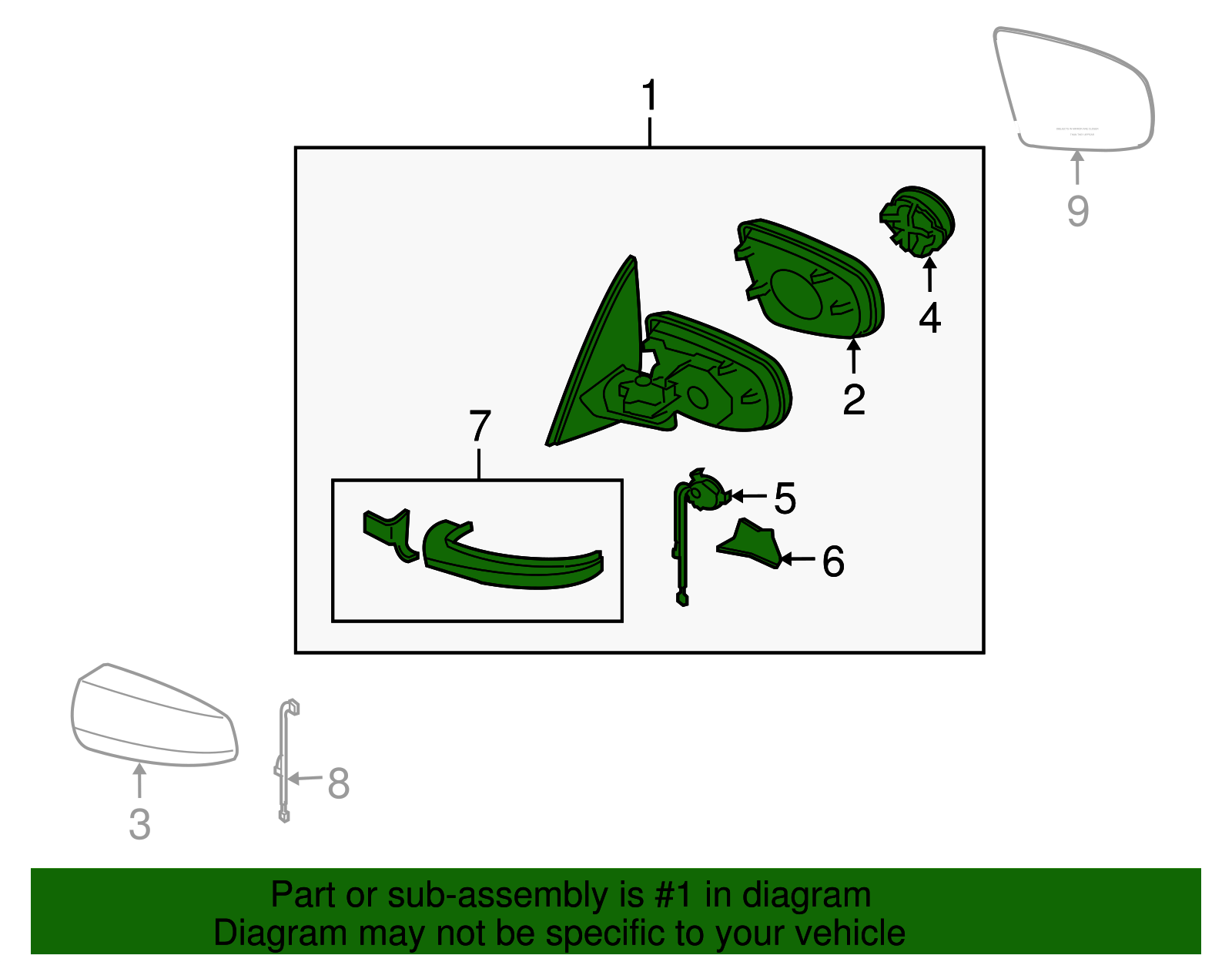 51-16-7-282-731 - Mirror Assembly - 2007-2013 BMW X5 | BMW Parts Wholesale