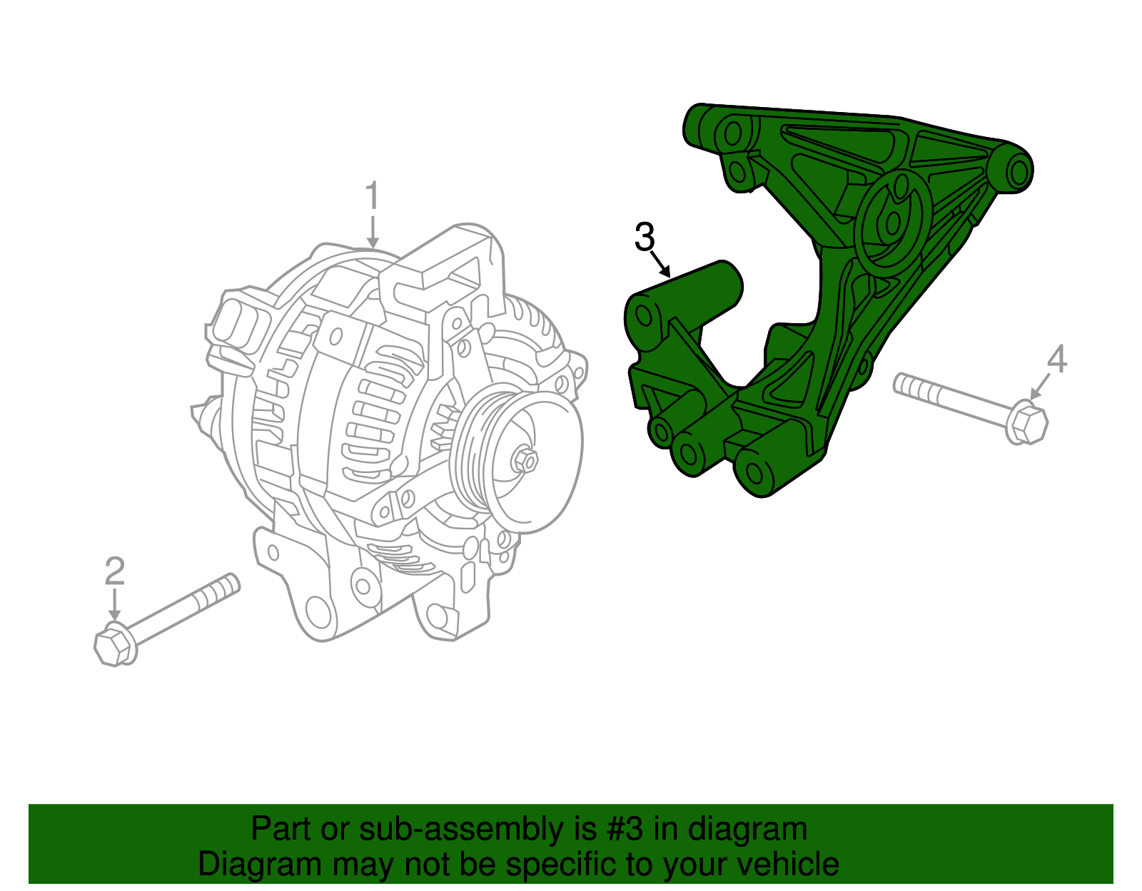 2004-2017 GM Alternator and Drive Belt Tensioner Bracket 12692949 ...