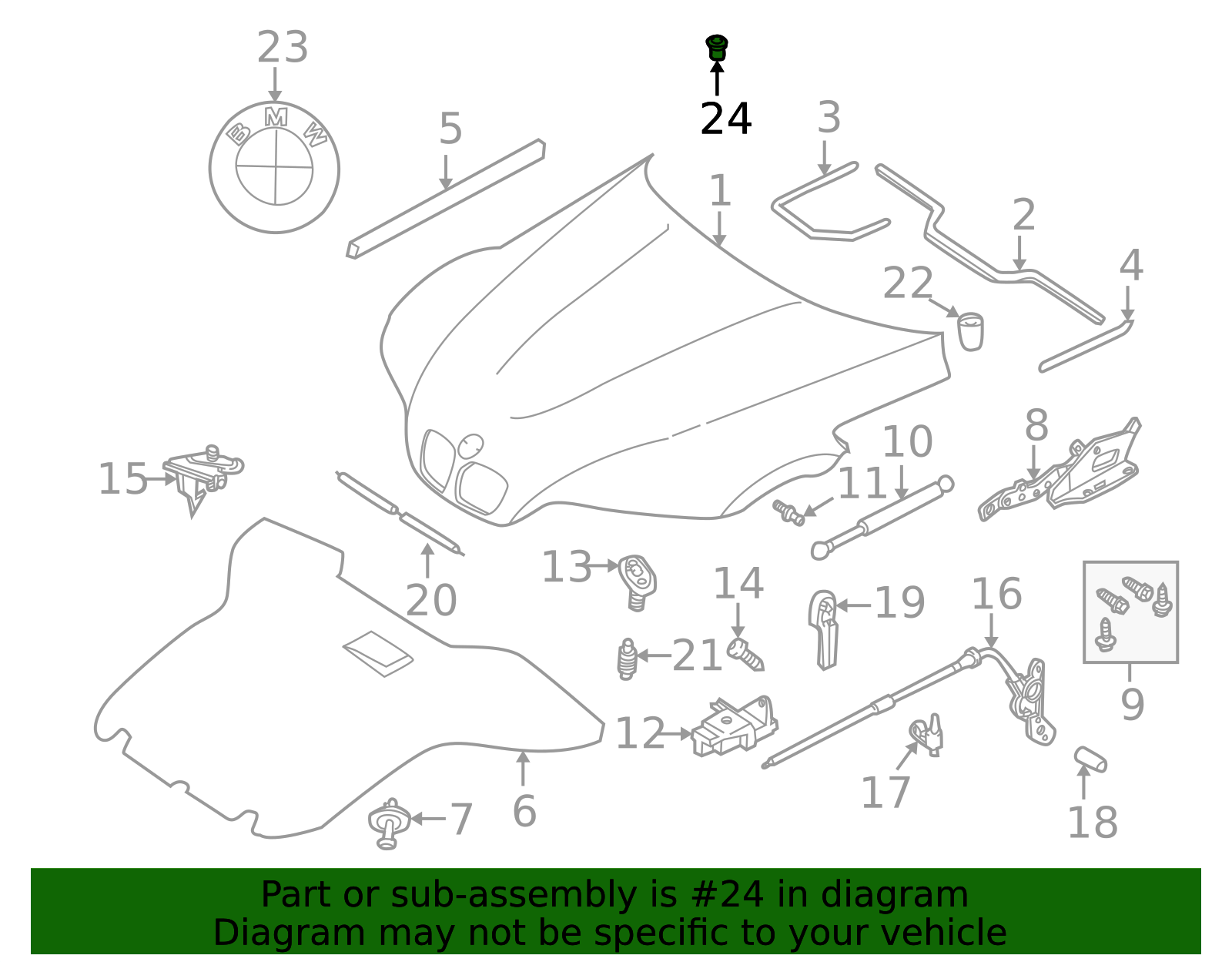 51141852899 - 1995-2012 BMW Emblem Grommet (51-14-1-852-899) | BMW of ...