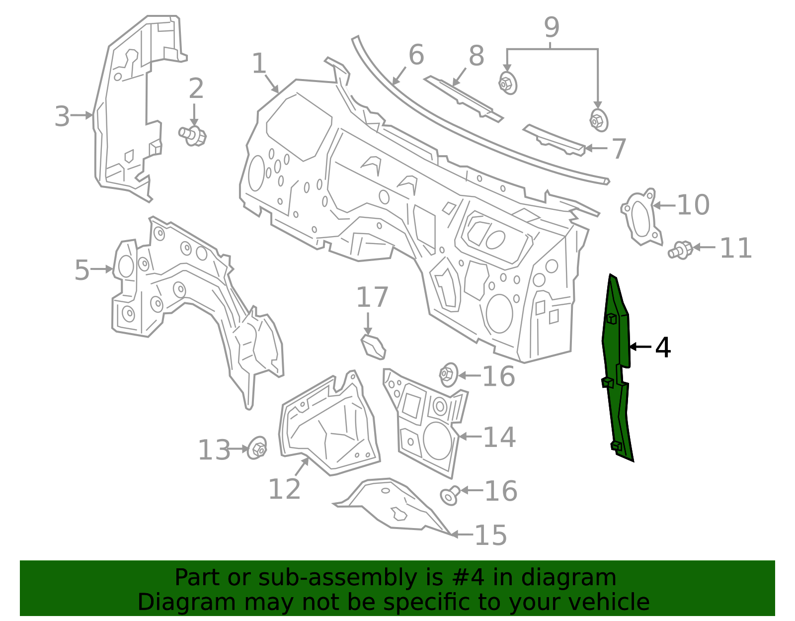 53827-WAA01 - Fender Insulator Toyota San Diego Parts