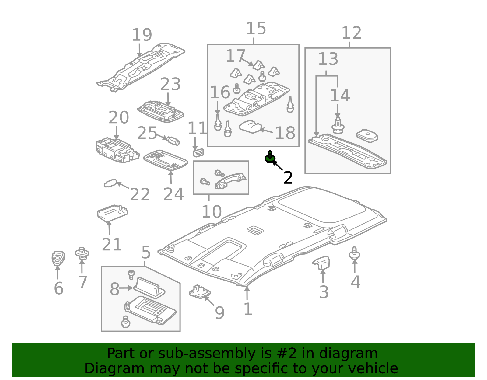 90662-SCV-A01 - Headliner Fastener 2009-2011 Honda Element | Honda ...