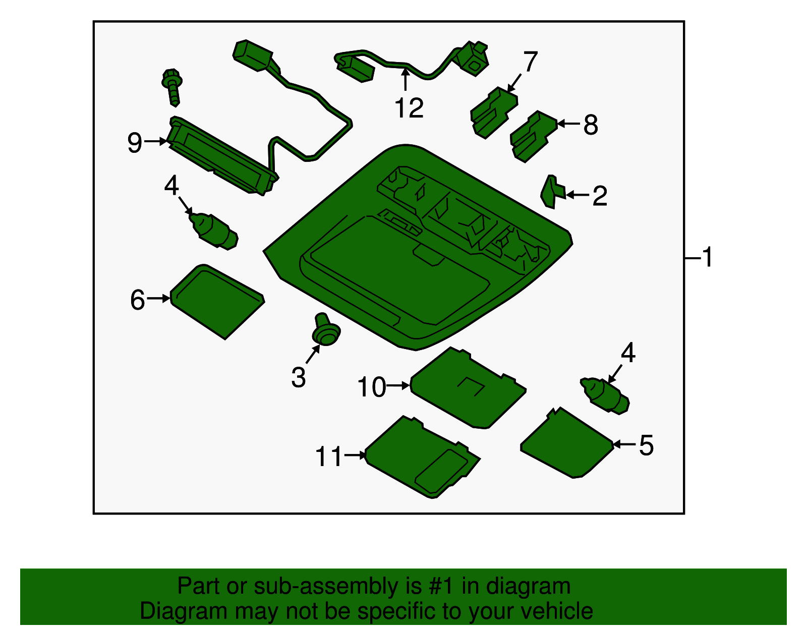 2018 Subaru 2018 Subaru - Overhead Console 92151AL33AME | Subaru Parts Shop
