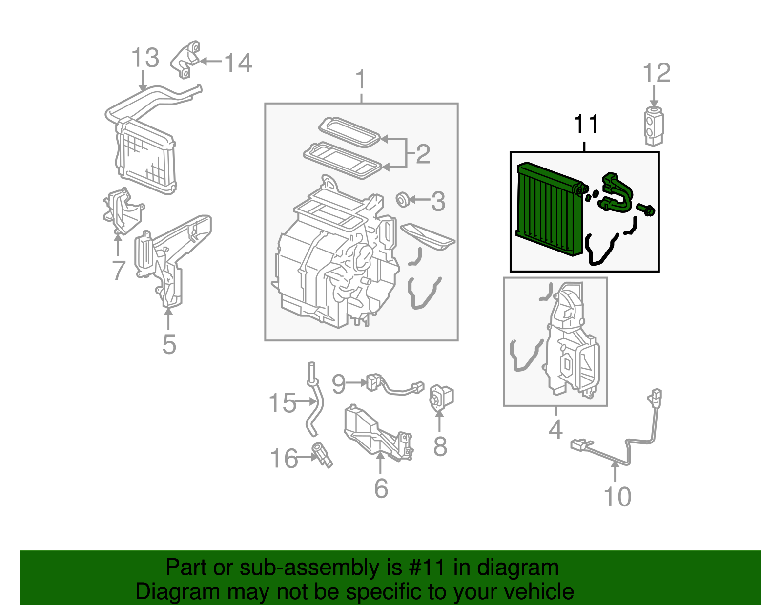 80211-TF0-G01 - Evaporator Core 2009-2013 Honda Fit | Honda Parts Online
