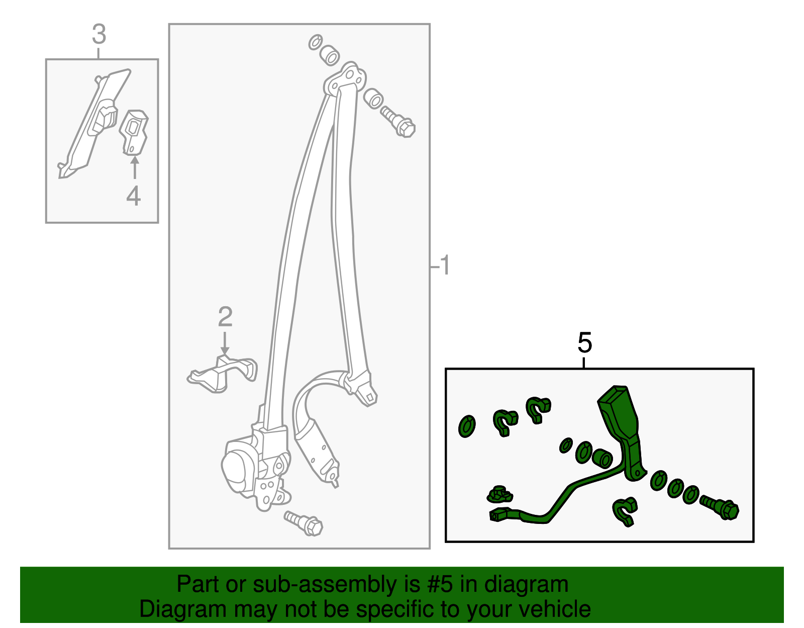 04813-T0G-A00ZE - 2015-2016 Honda CR-V - Buckle Set R Front Seat Belt ...