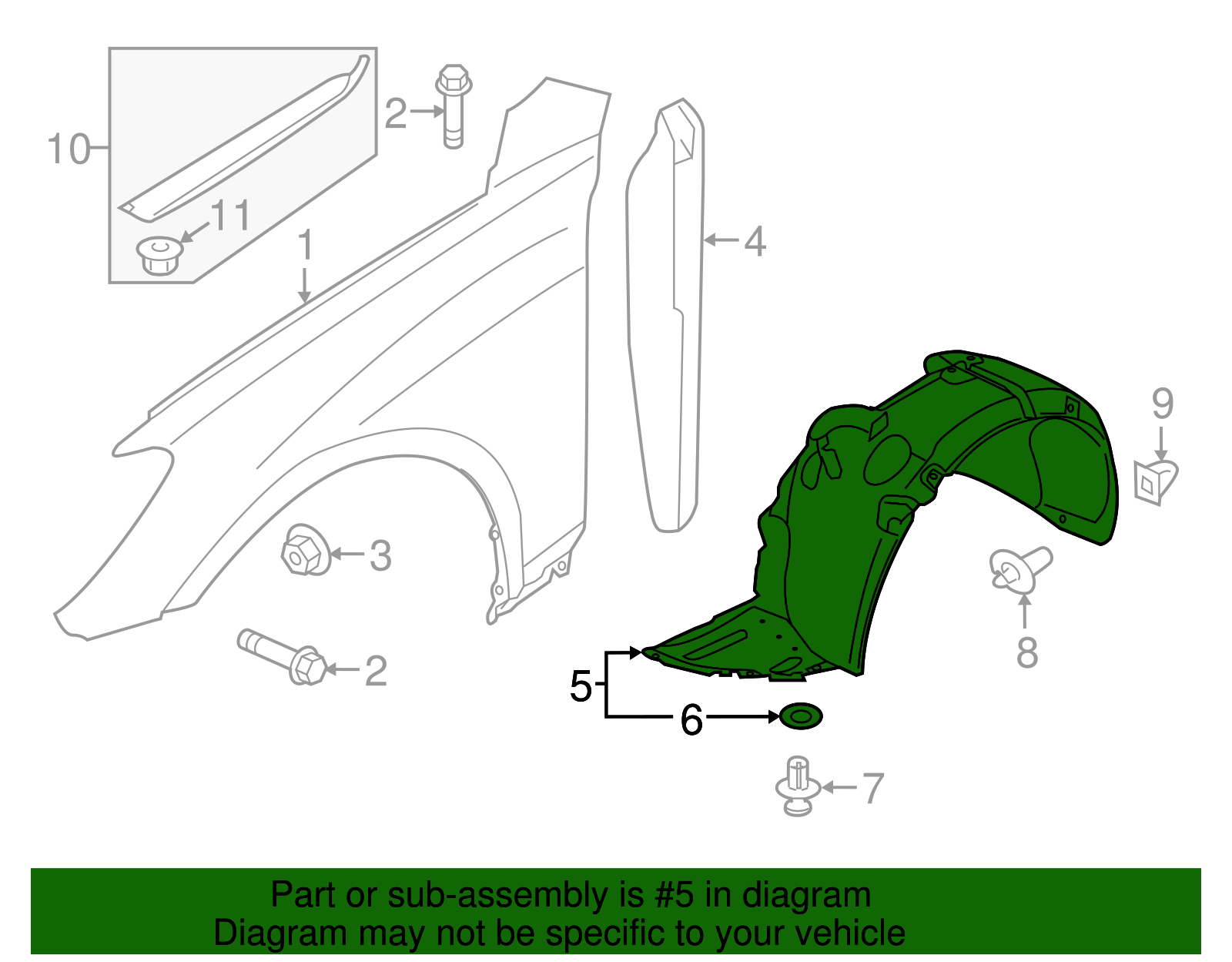 86812-B1000 - Fender Liner 2015-2017 Hyundai | Hyundai OEM Part