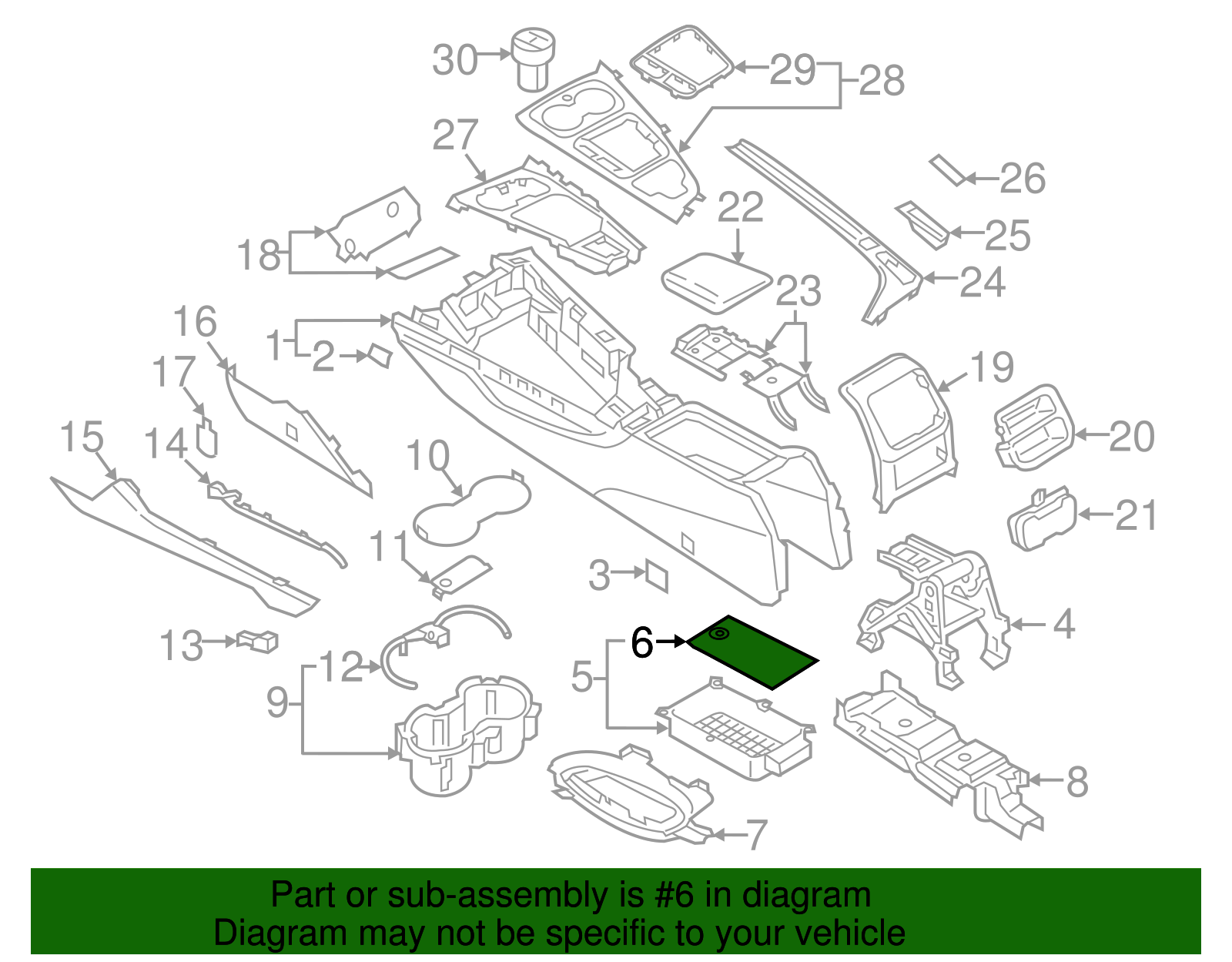 8W0-863-301-D - Storage Compartment Insert 2018-2025 Audi | Audi OEM ...