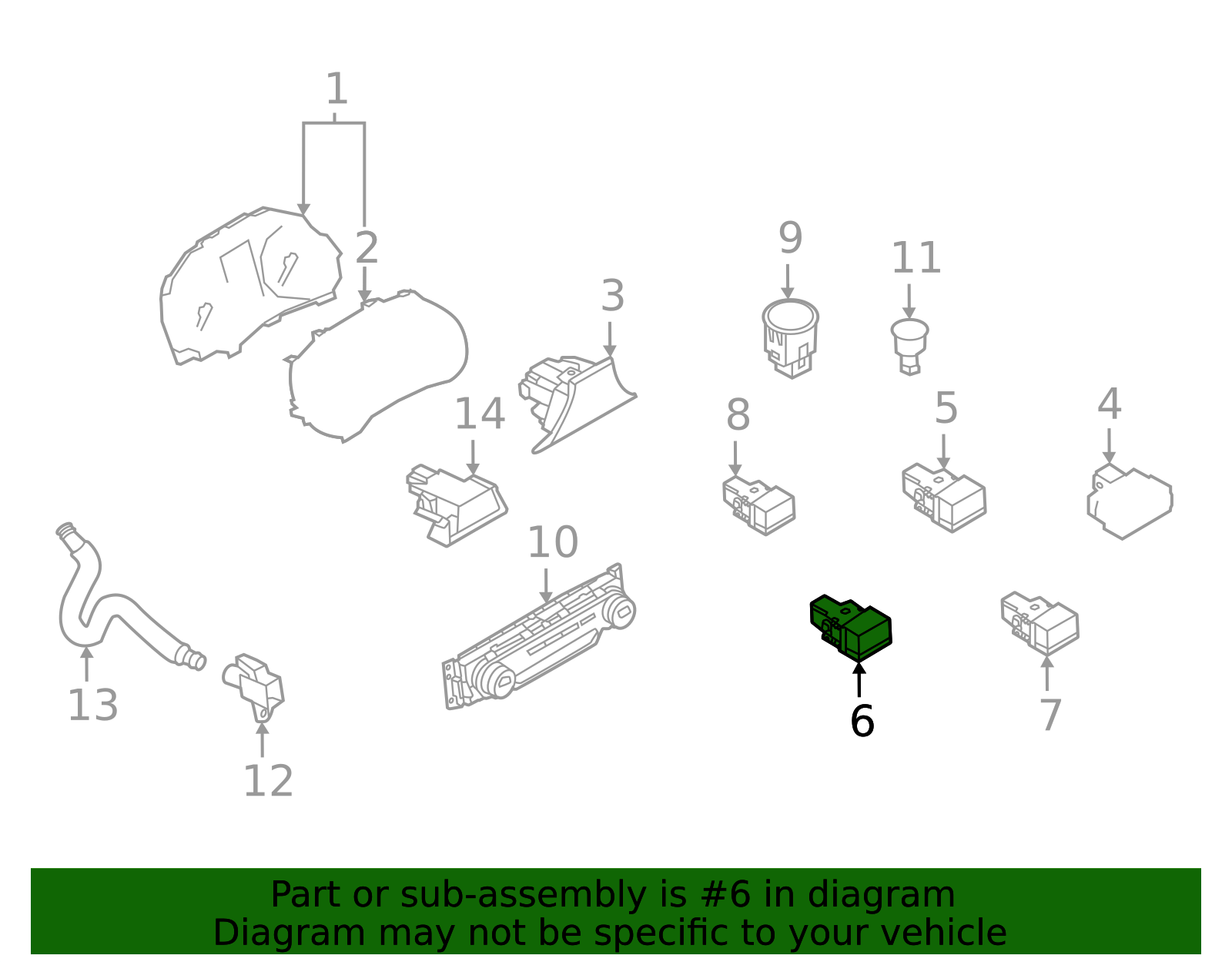 2020-2025 Nissan Sentra Switch 25141-6LA0A | Bill Kay Nissan Parts