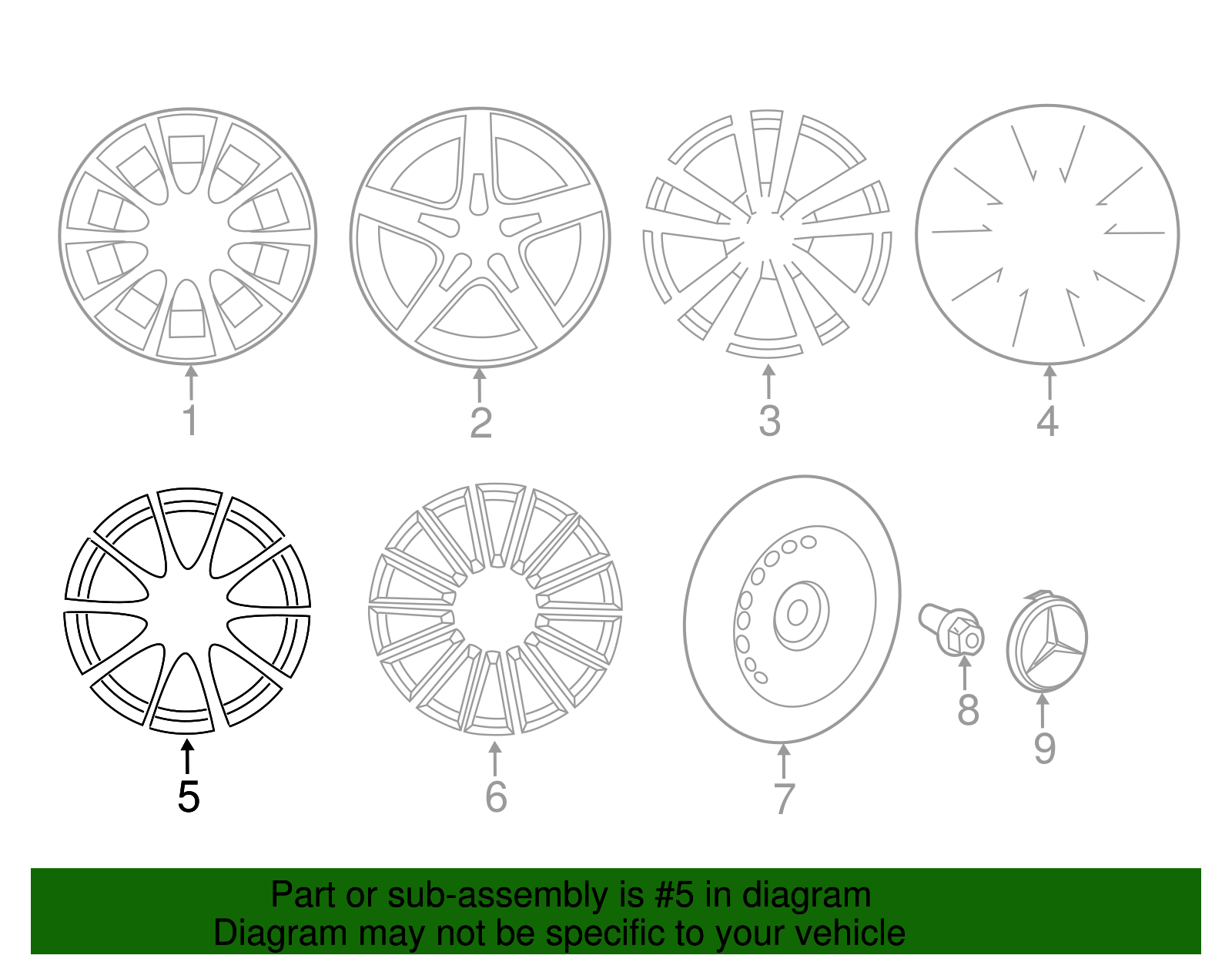 172-401-31-02-7X23 - Wheel Alloy 18 - 10-Spoke - Rear - Gray/Black 2017 ...