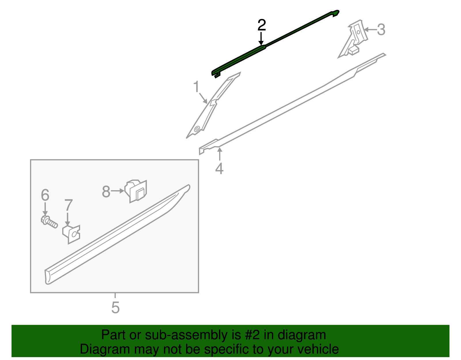 83850-F6000 - Upper Molding 2017-2020 Kia Cadenza | Kia.Parts Store