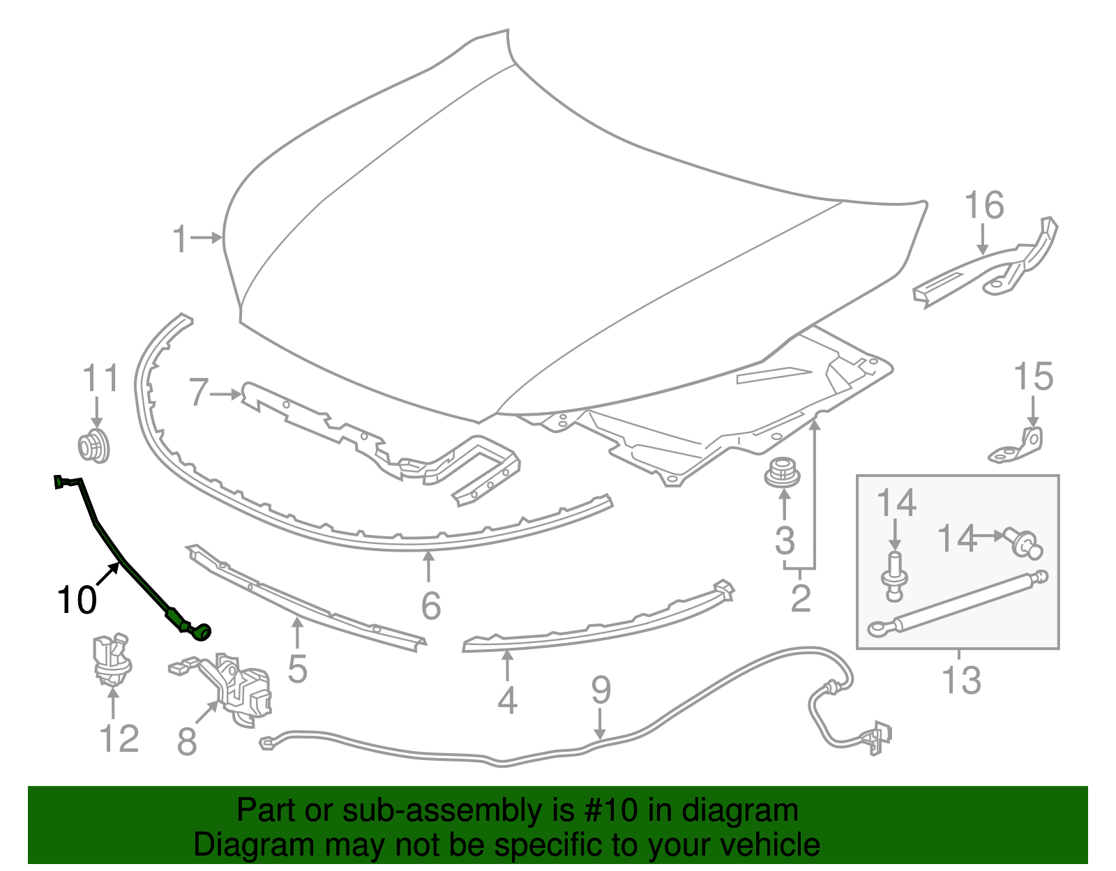 74145-T2A-A00 - 2013-2017 Honda Accord - Stay Hood Open | All Discount ...